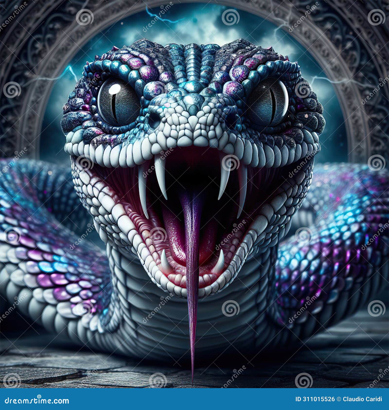 Basilisk Bat Wing Standing Cartoon Vector Illustration | CartoonDealer ...