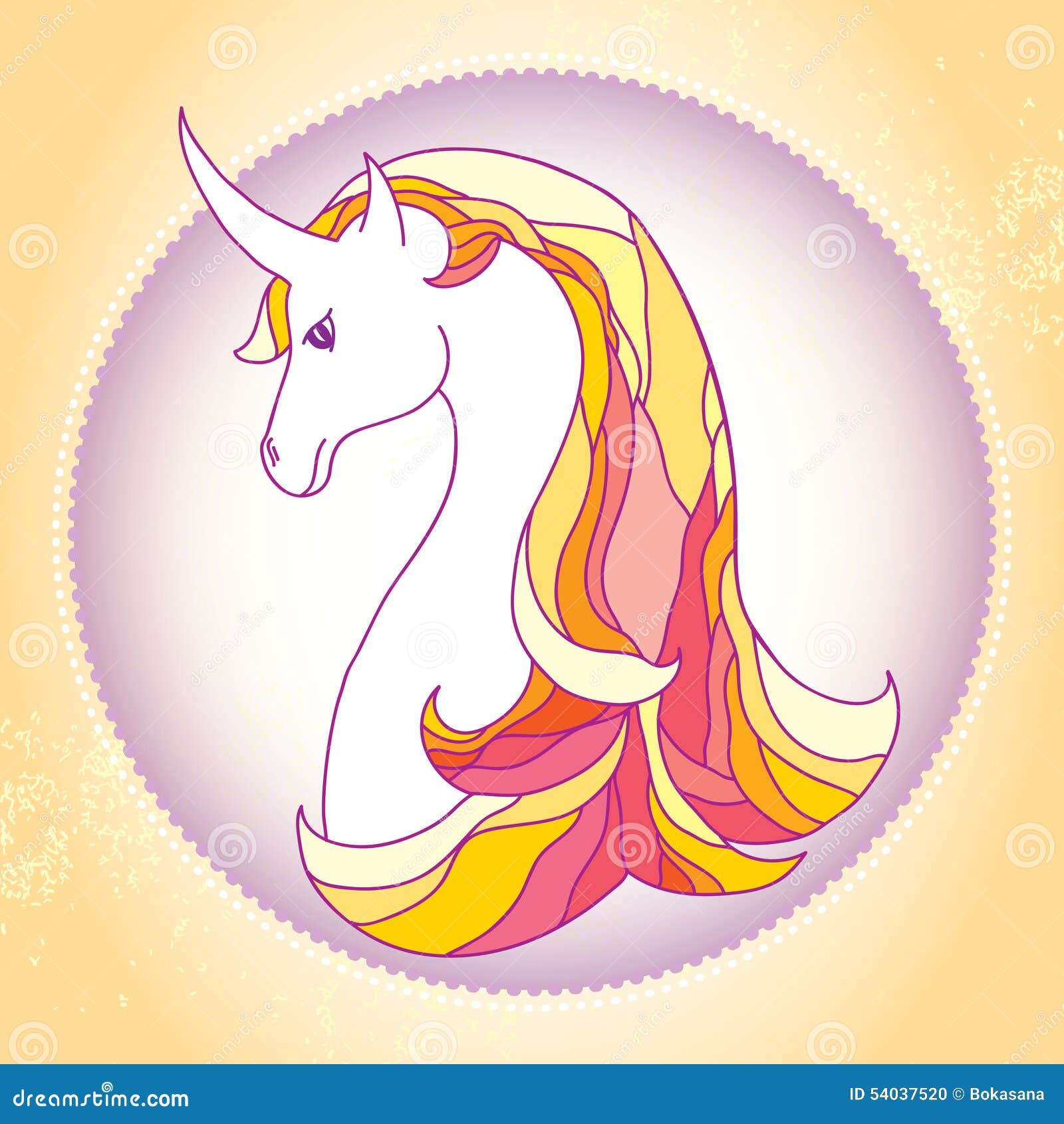 Mythological Unicorn in the Round Frame. the Series of Mythological ...