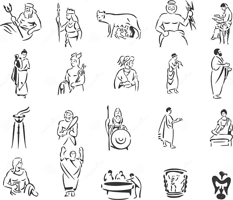 Mythology stock vector. Illustration of polytheism, ancient - 7408679