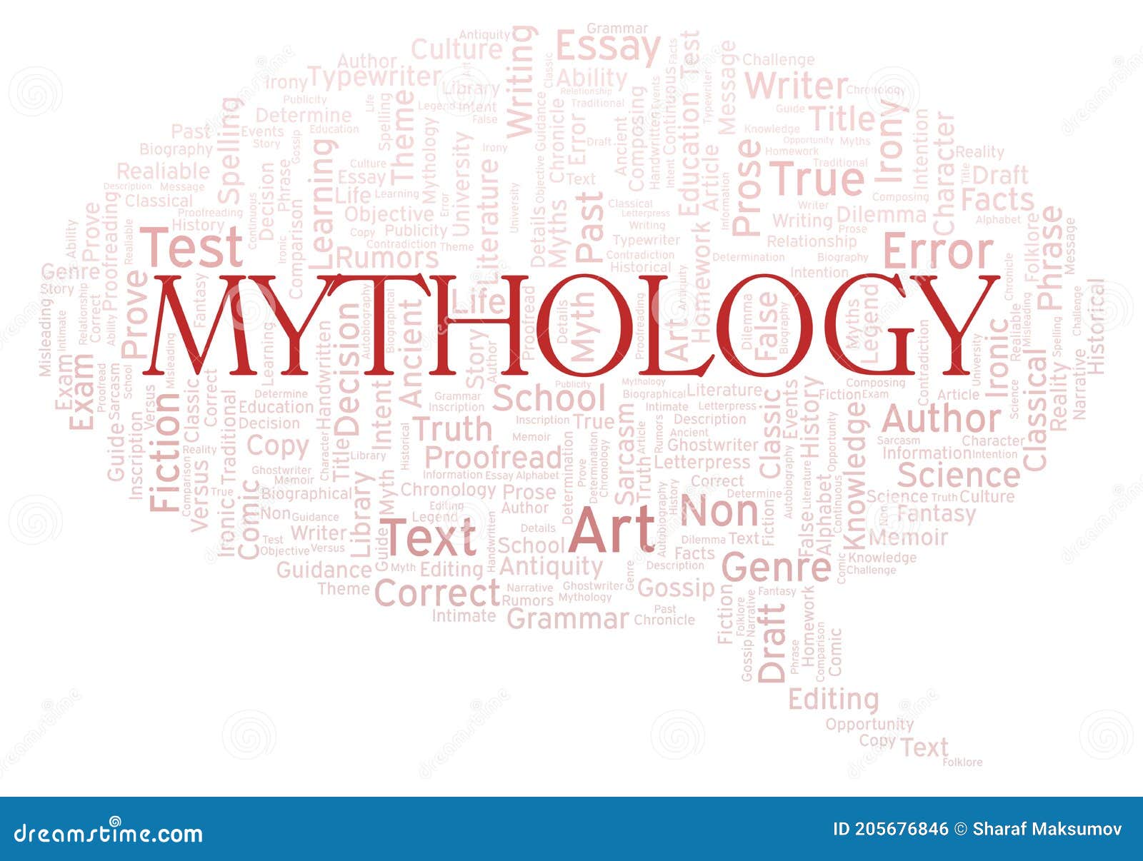 Mythology Typography Word Cloud Create with the Text only Stock ...