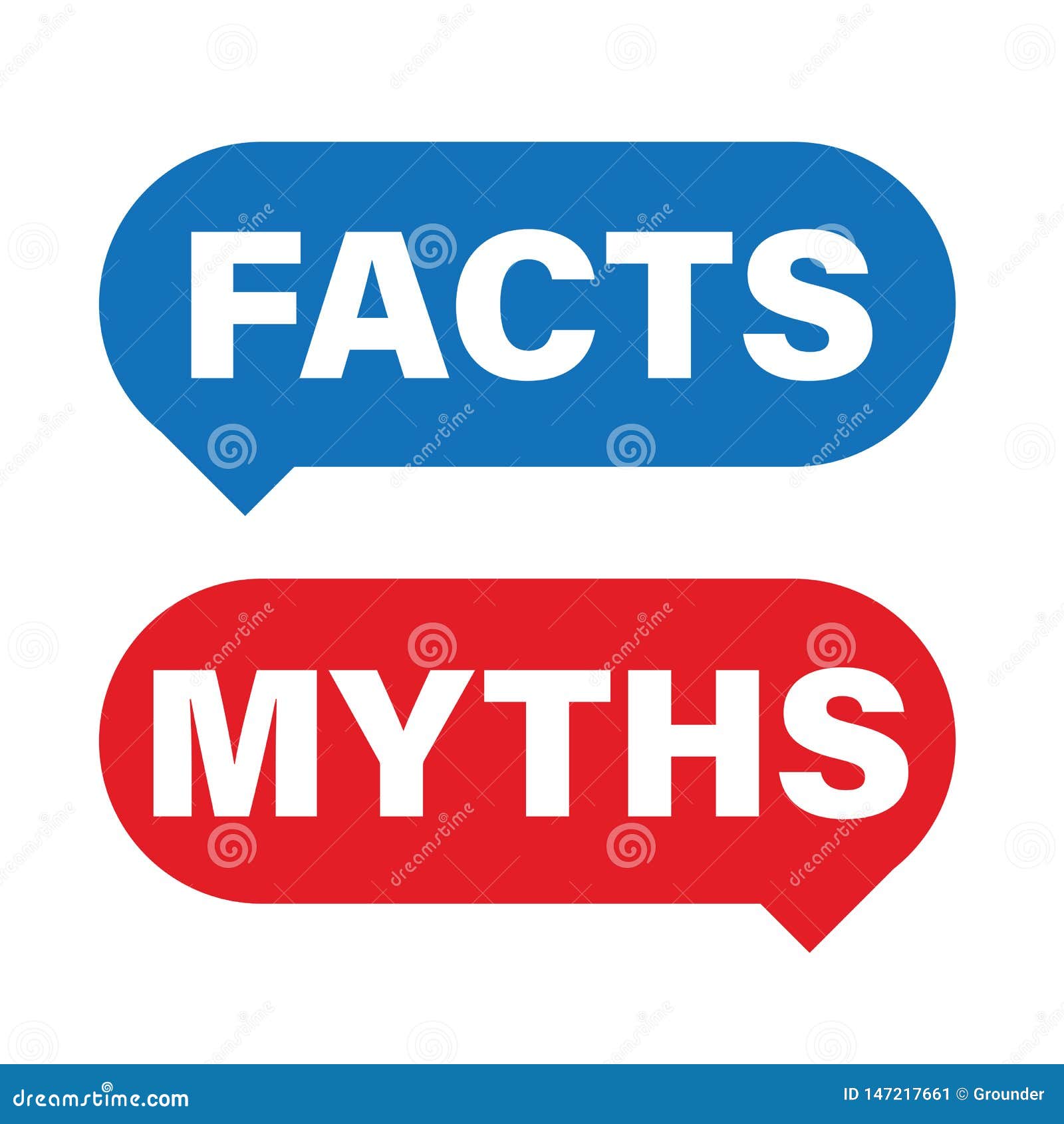 Myths Facts Sign Button Vector | CartoonDealer.com #147217661