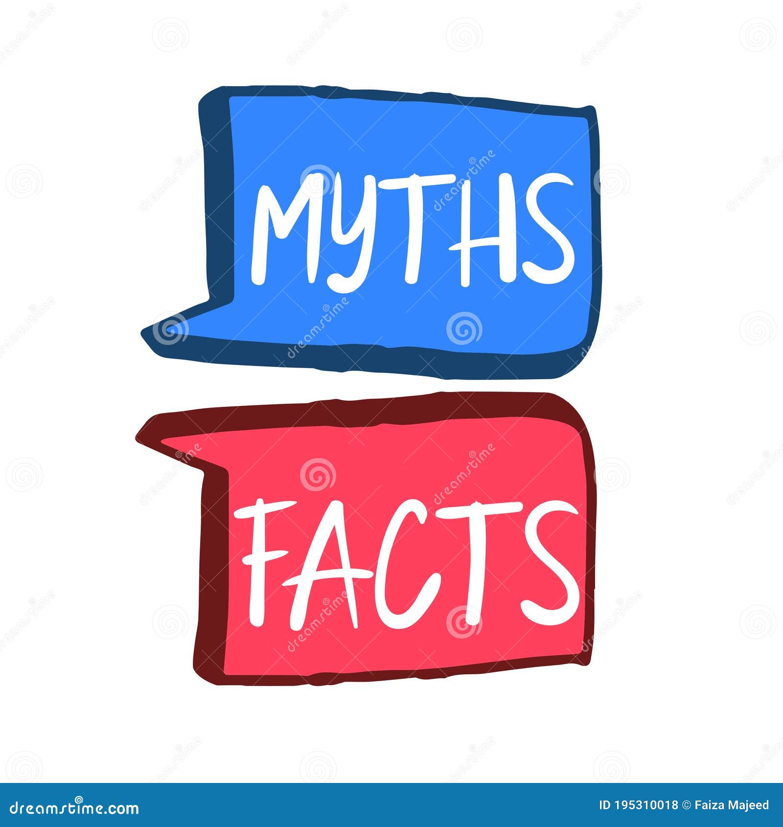 Myths Facts. Speech Bubble Icons. Vector Illustration On White ...