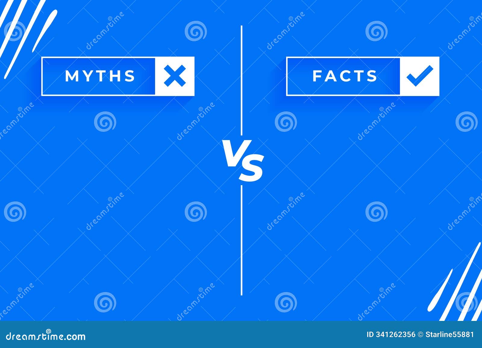 Myths Versus Facts Check Banner Showing Truth And Lies Cartoon Vector ...