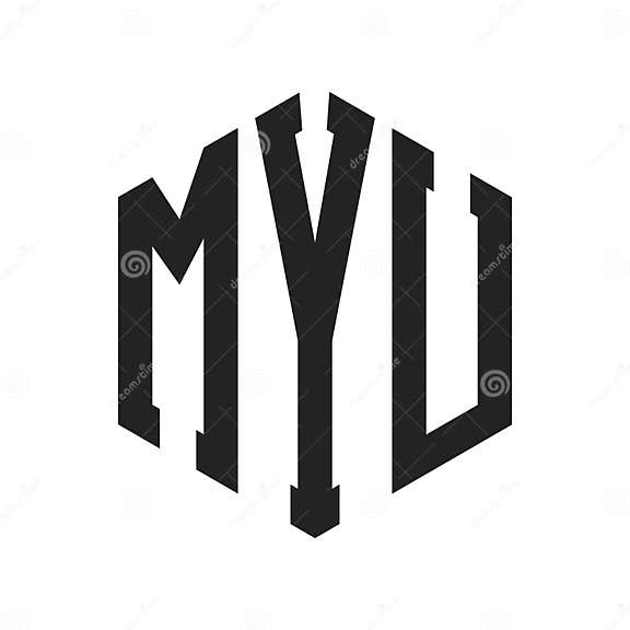 MYU Logo Design. Initial Letter MYU Monogram Logo Using Hexagon Shape ...