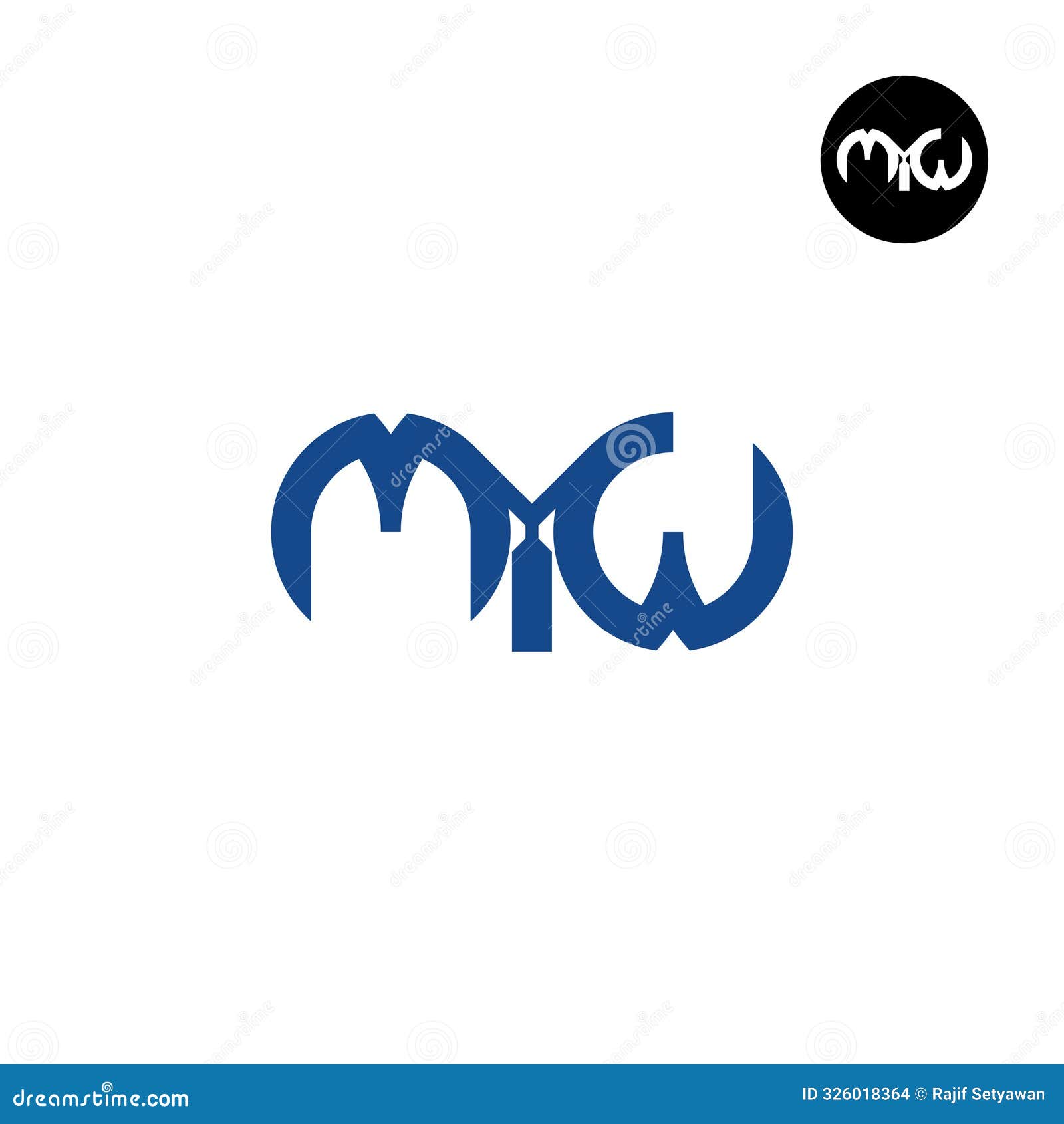 MYW Logo Letter Monogram Design Circular Stock Vector - Illustration of ...