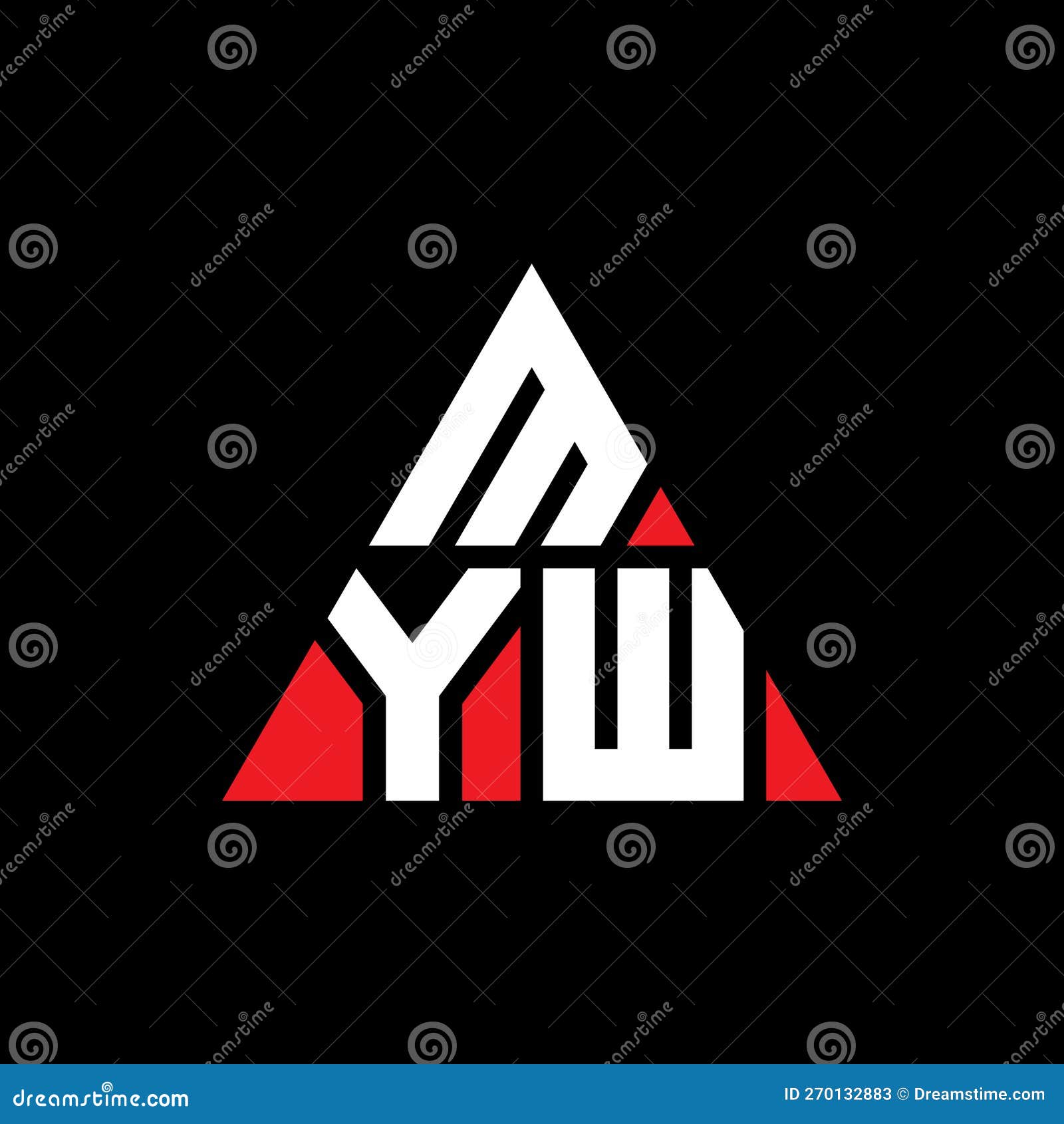 MYW Triangle Letter Logo Design with Triangle Shape. MYW Triangle Logo ...