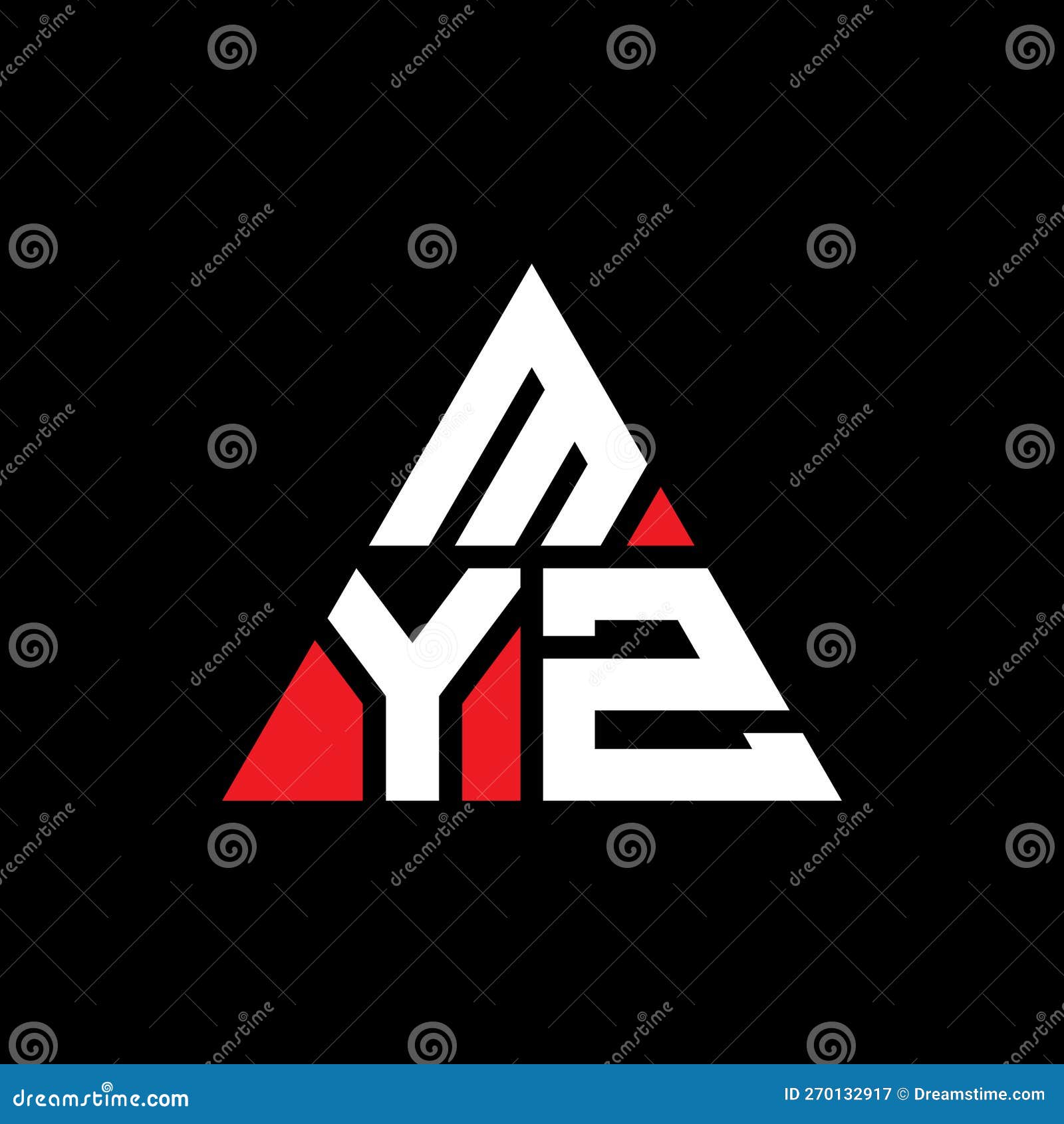 MYZ Triangle Letter Logo Design with Triangle Shape. MYZ Triangle Logo ...