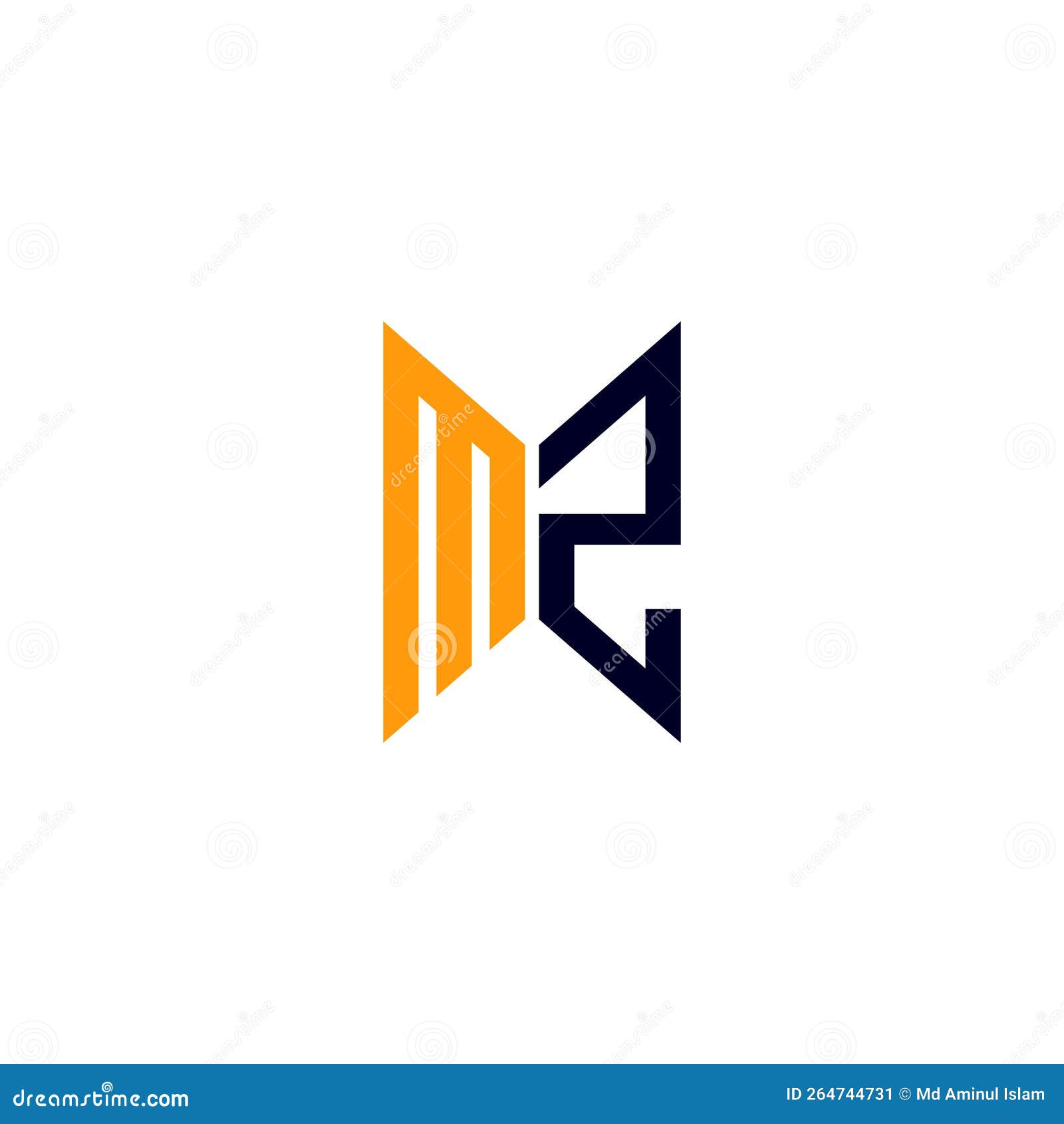 MZ Letter Logo Creative Design with Vector Graphic, Stock Vector ...