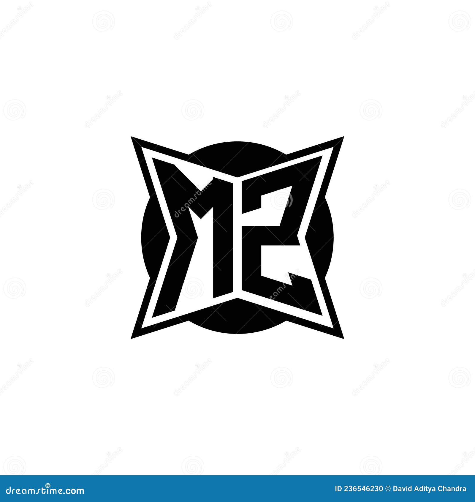 MZ Logo Monogram Geometric Modern Design Stock Vector - Illustration of ...