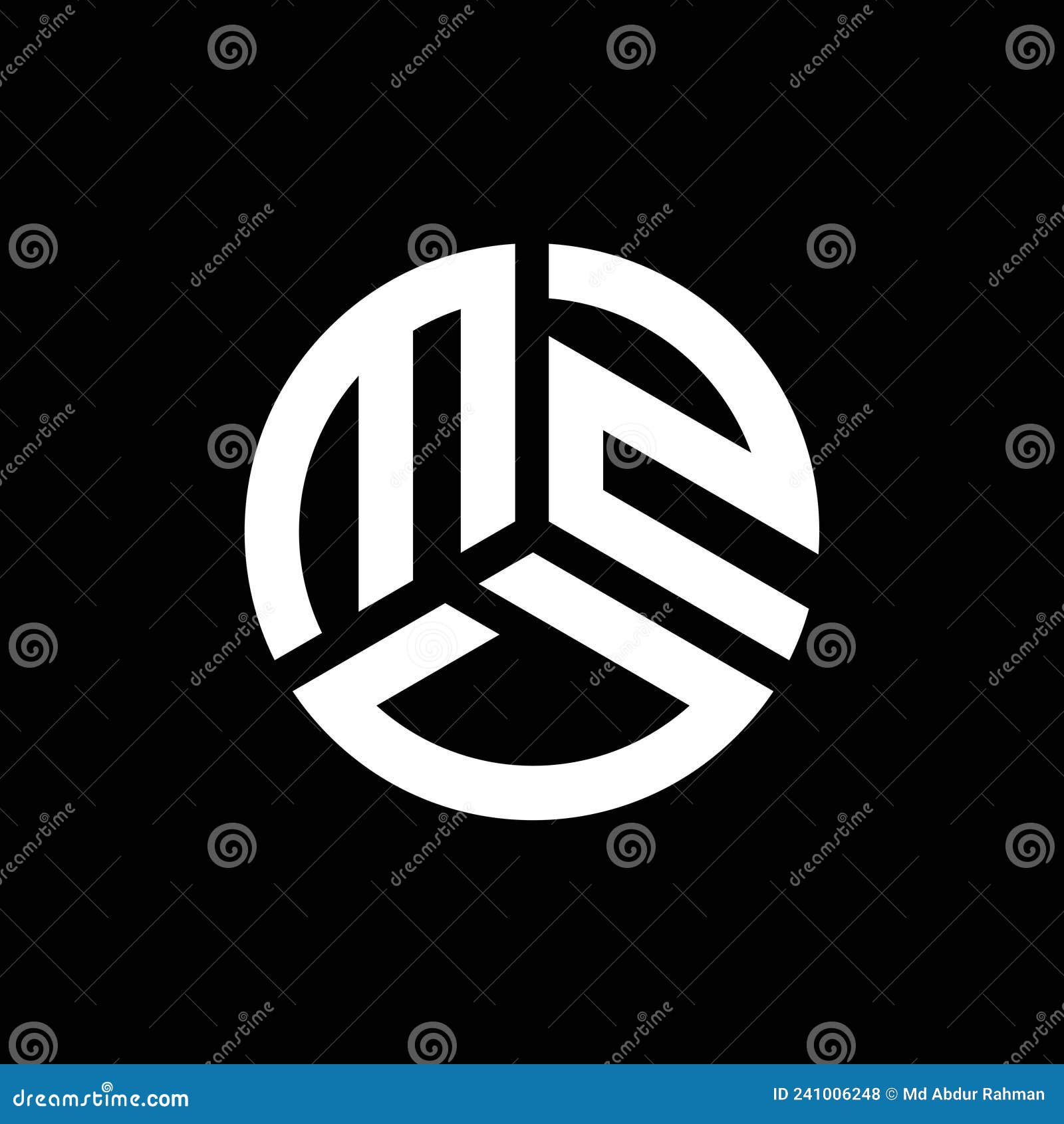 MZD Letter Logo Design on Black Background. MZD Creative Initials ...