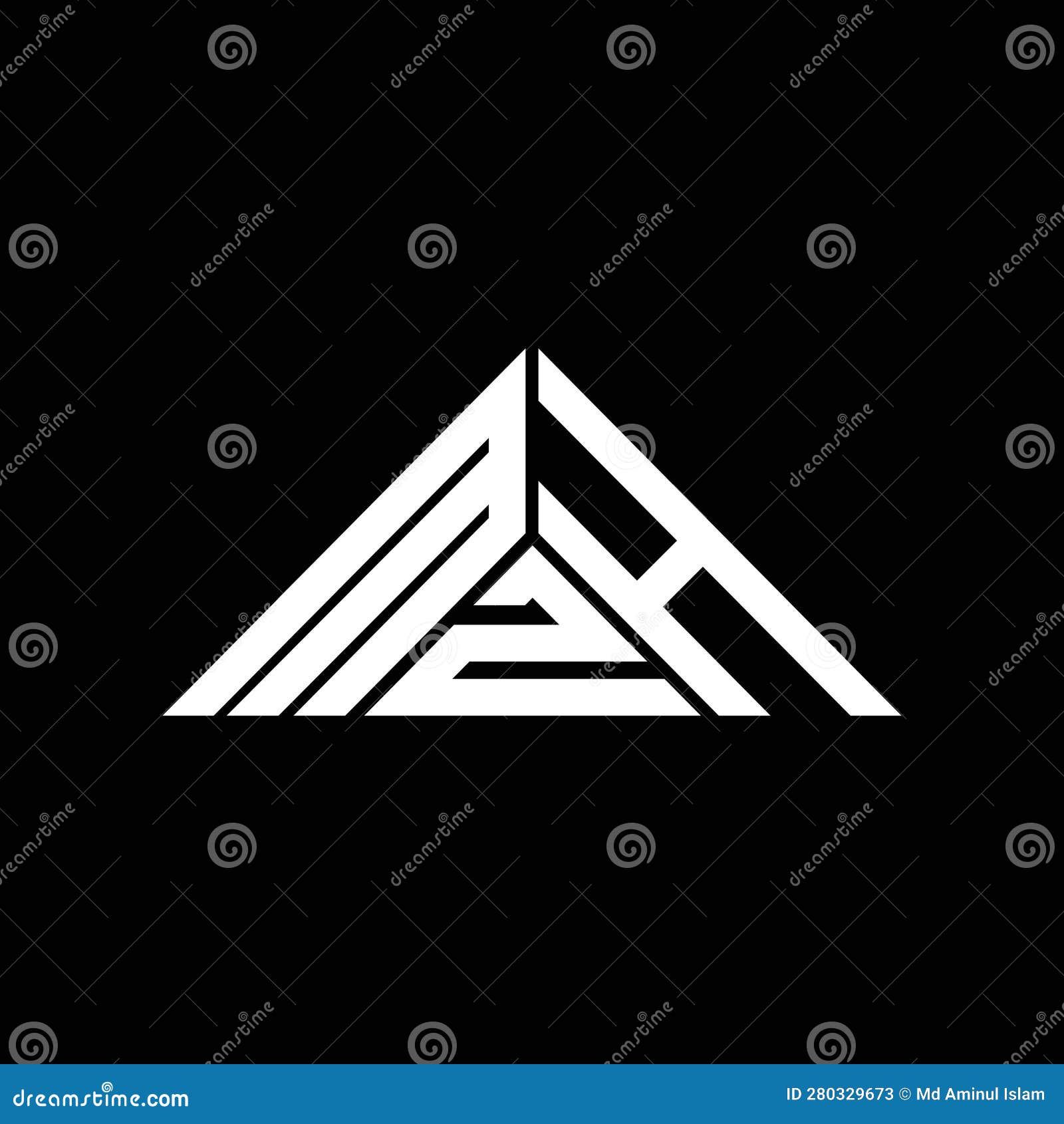 MZH Letter Logo Creative Design with Vector Graphic, MZHe Stock Vector ...