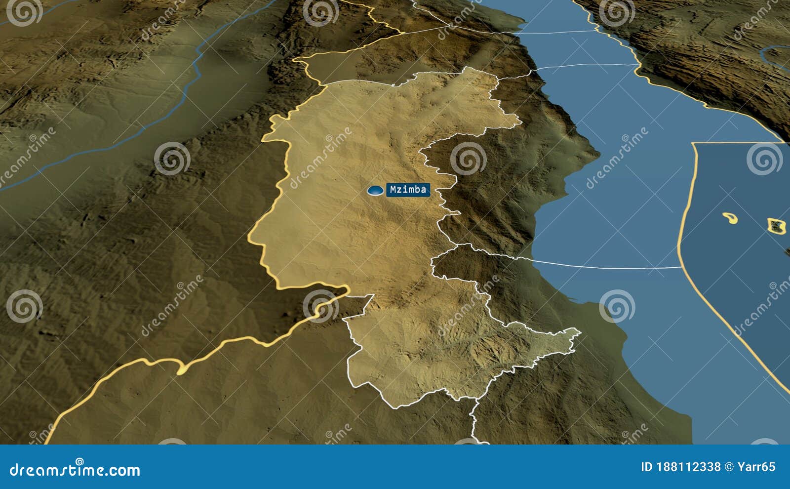 Mzimba, Malawi - Highlighted with Capital. Physical Stock Illustration ...