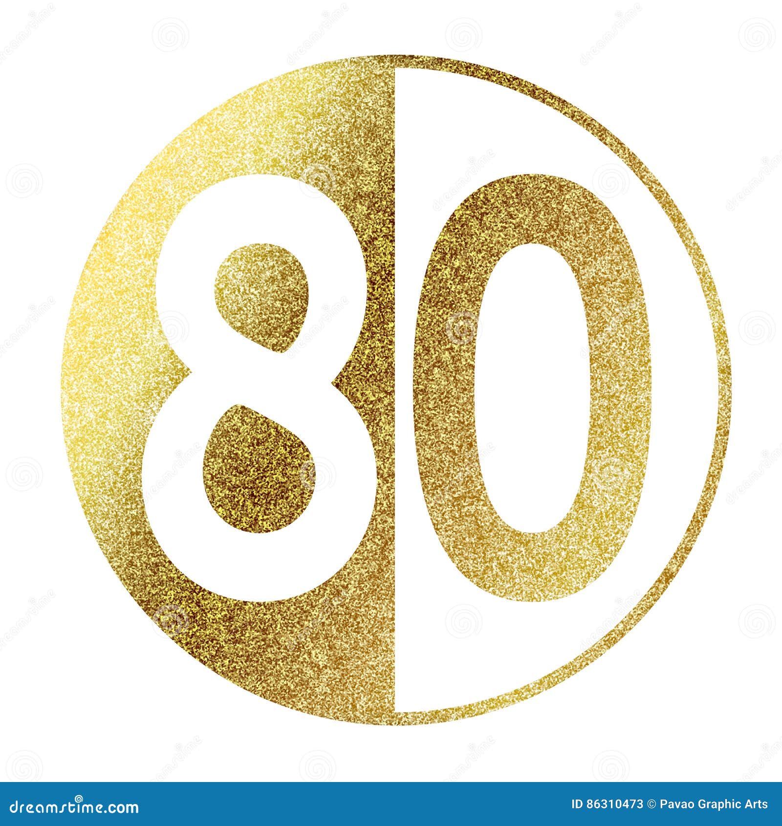 Número 80 ilustración del vector. Ilustración de estilo - 86310473