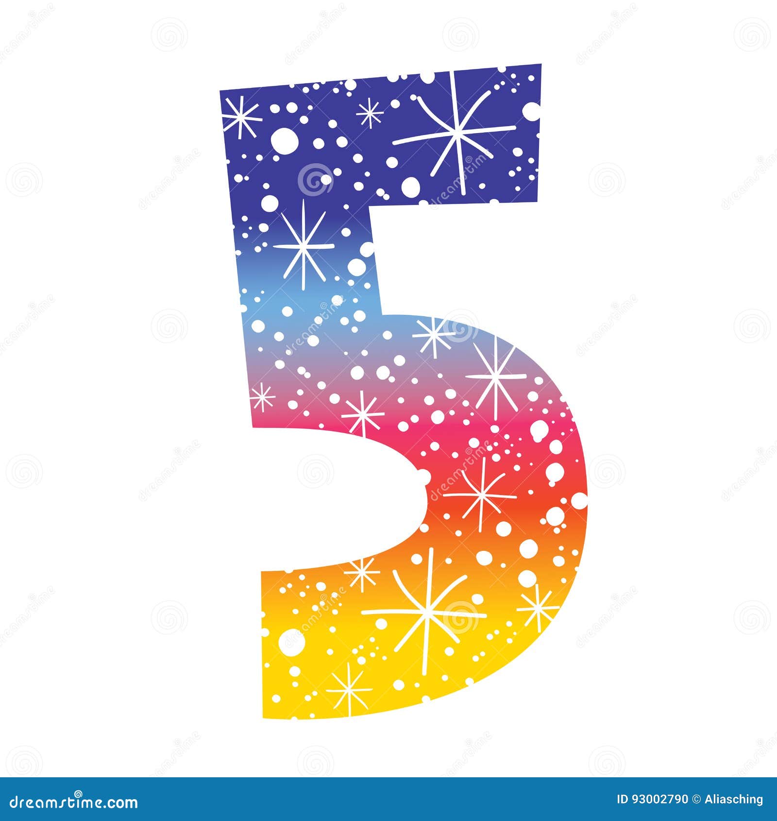 Número cinco ilustración del vector. Ilustración de texto - 93002790