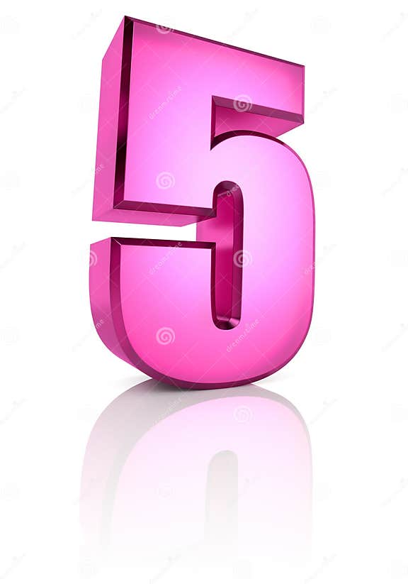 Número cor-de-rosa 5 ilustração stock. Ilustração de alfabeto - 74165594