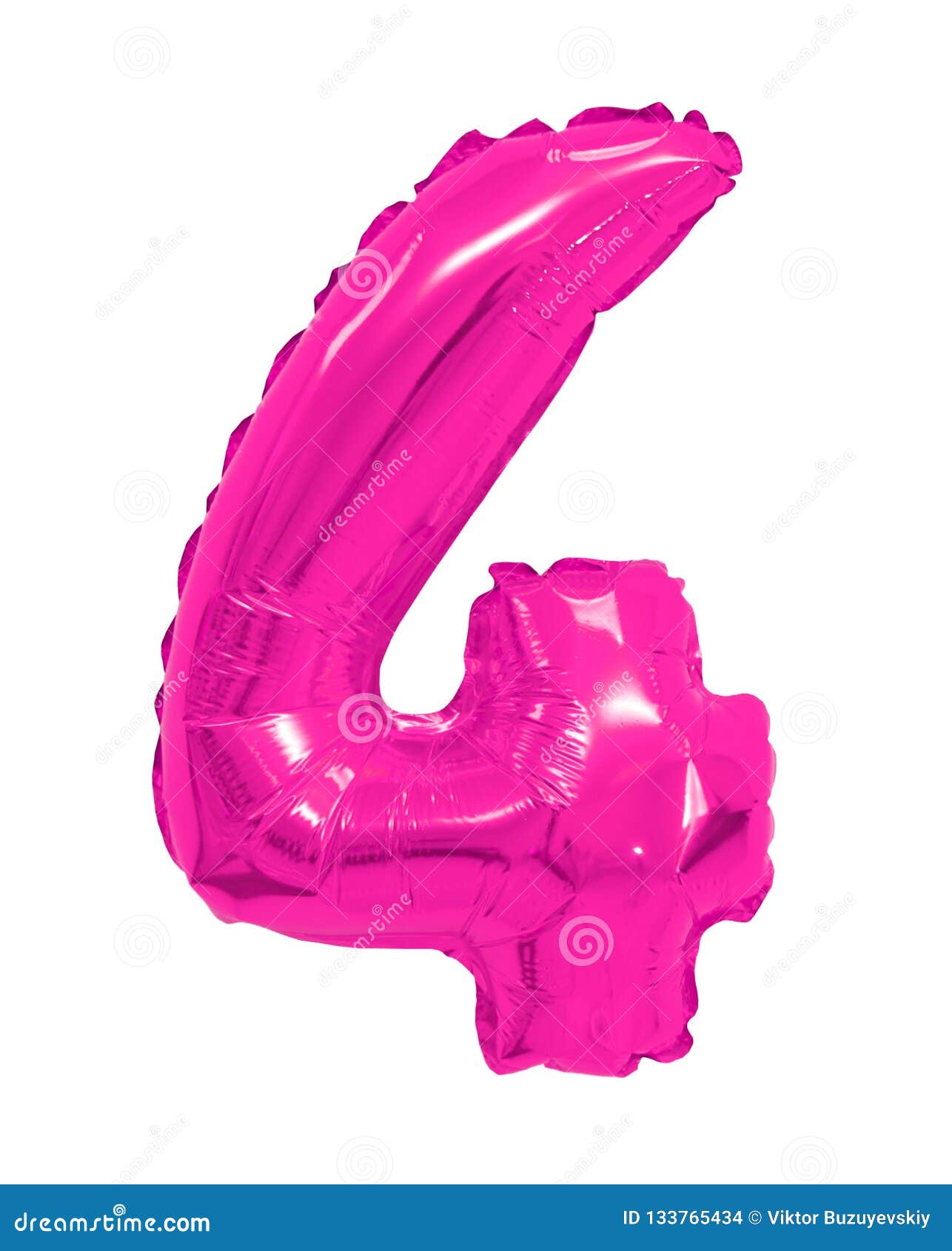 Número 4 Cuatro De Rosa De Los Globos Foto de archivo - Imagen de ...