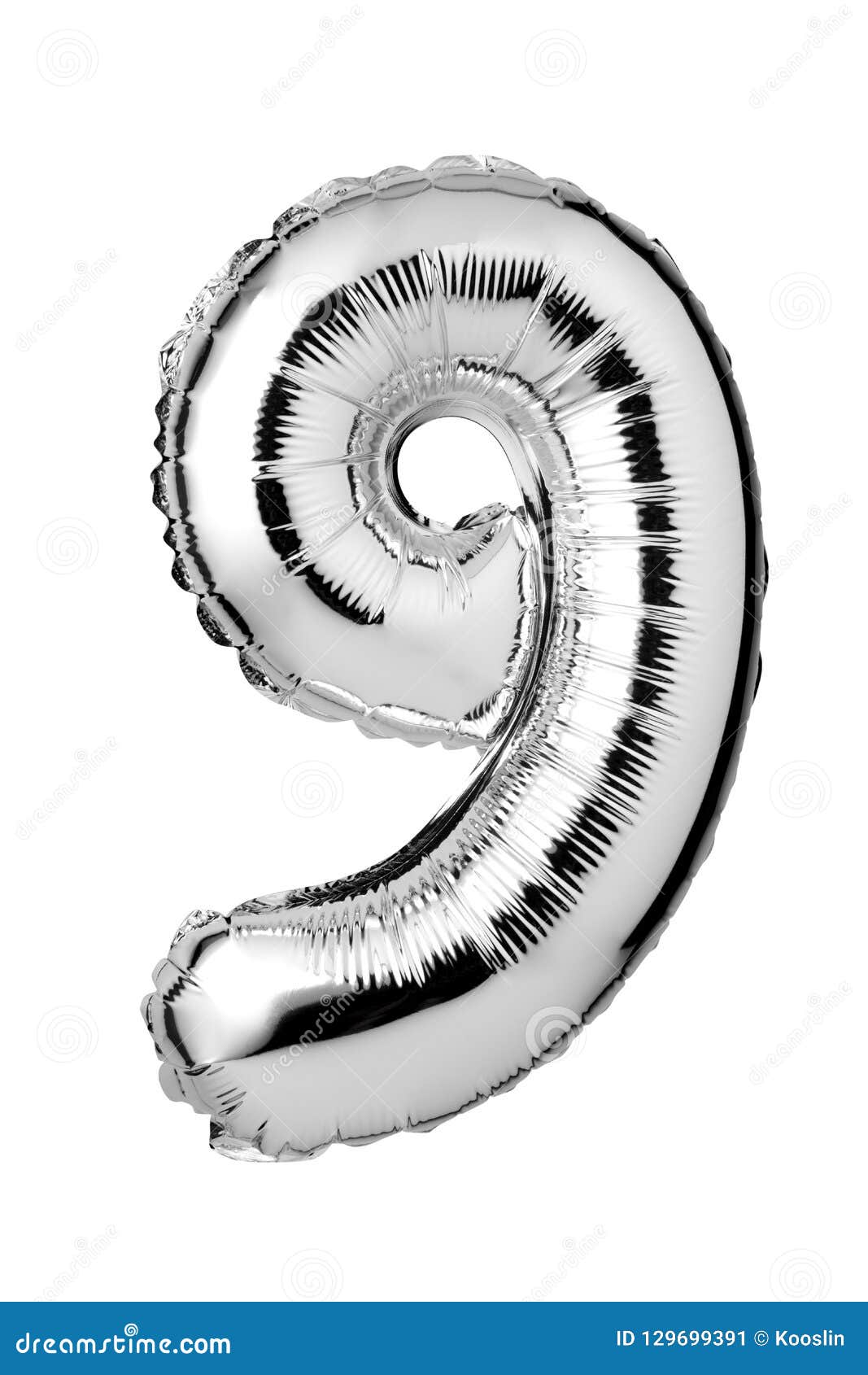Número 9 De Globo De La Hoja De Plata Imagen de archivo - Imagen de ...