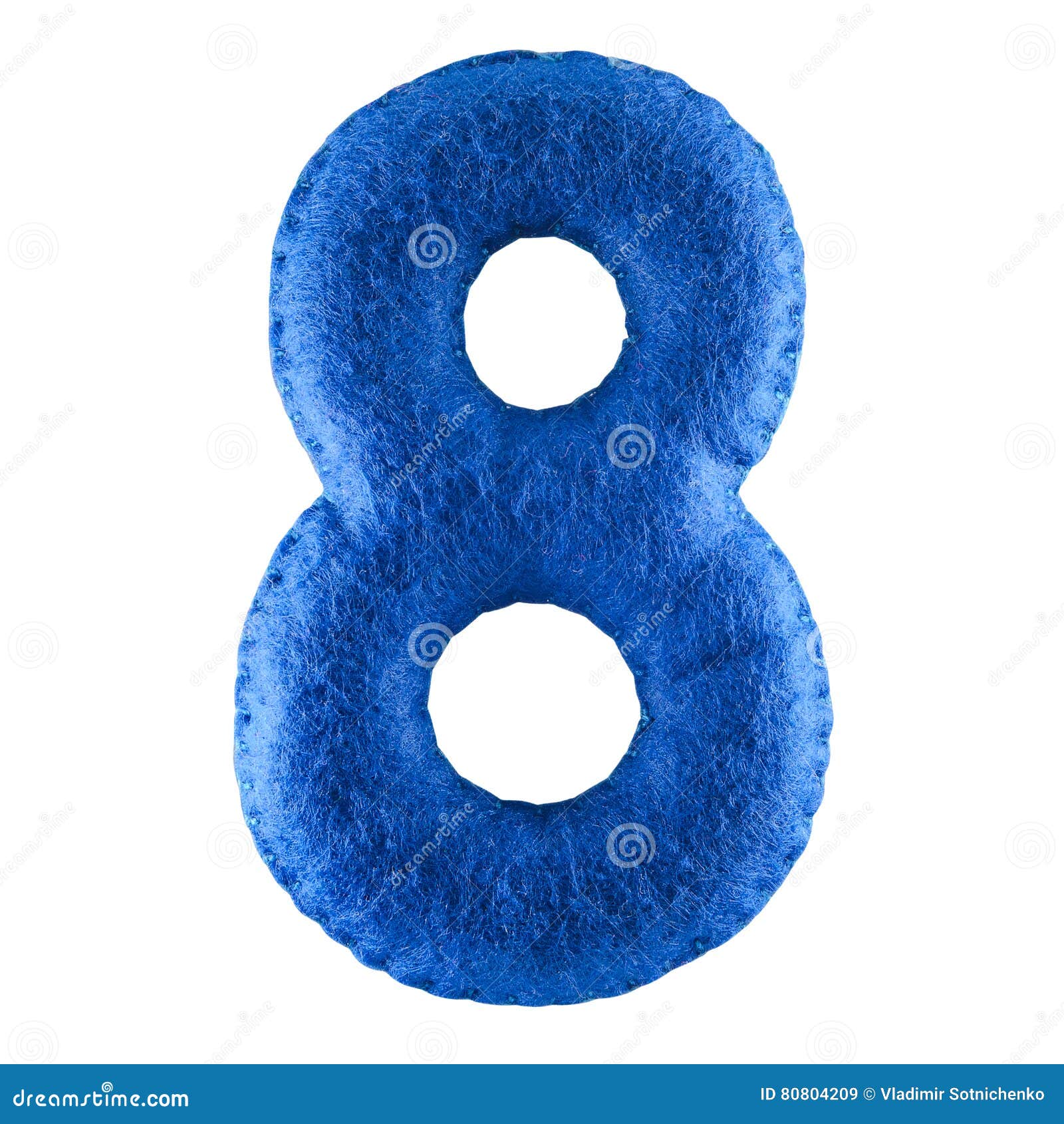 Número 8 Del Fieltro Del Azul Imagen de archivo - Imagen de puntadas ...