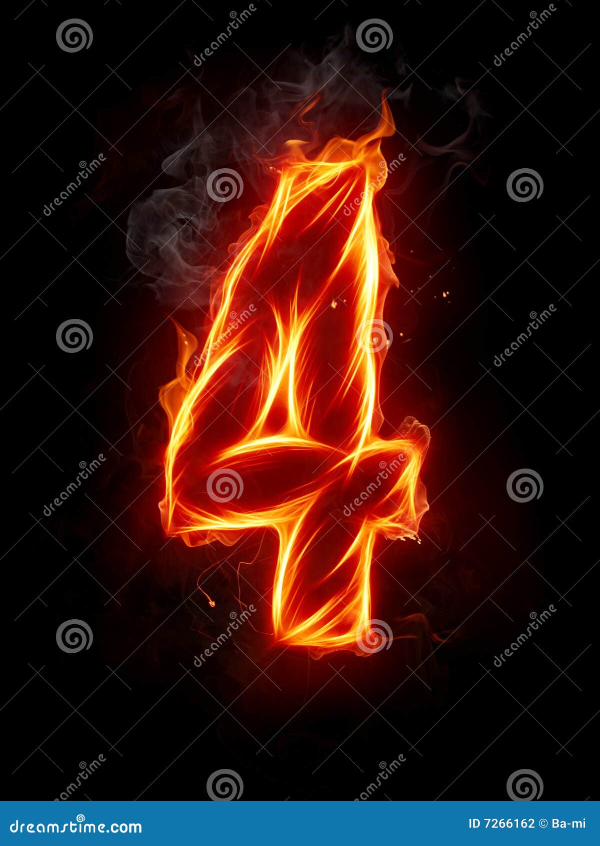 Número del fuego stock de ilustración. Ilustración de llama - 7266162