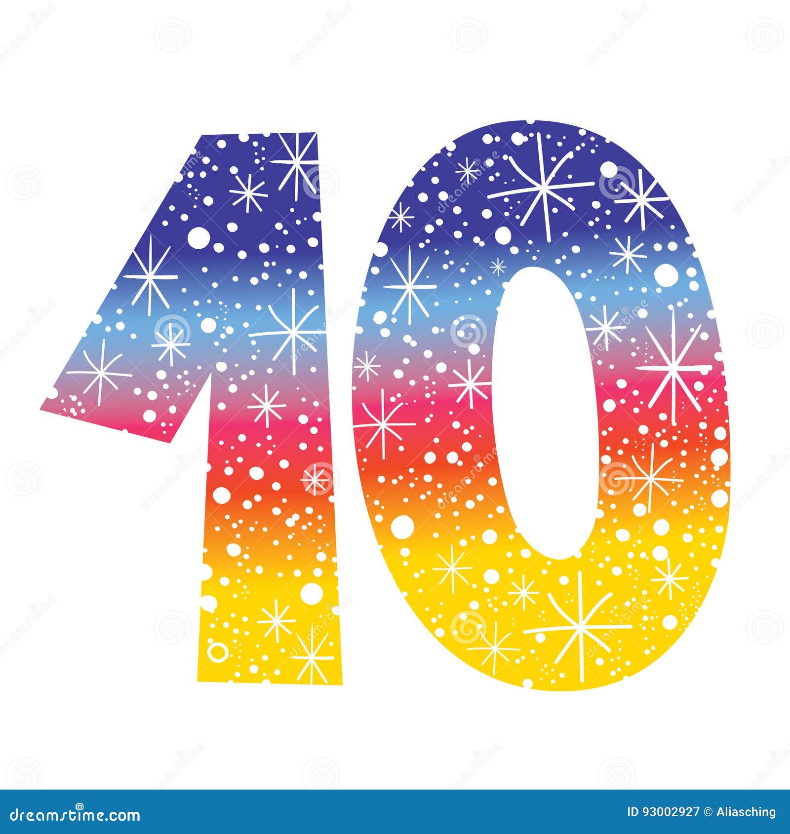 Número diez ilustración del vector. Ilustración de texto - 93002927