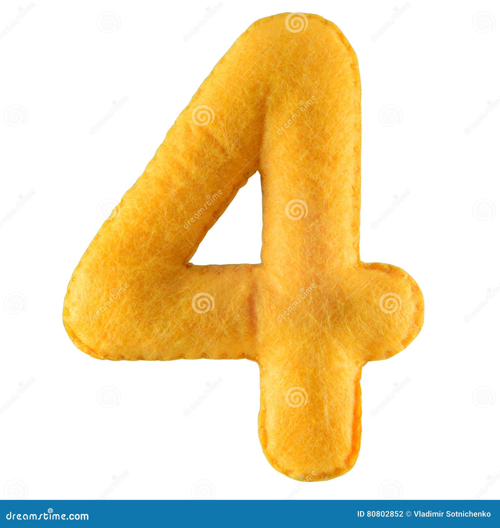 Número 4 Do Feltro Do Amarelo Foto de Stock - Imagem de isolado ...