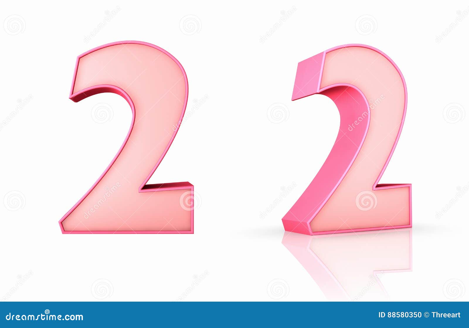 Número dos rosado stock de ilustración. Ilustración de rosa - 88580350
