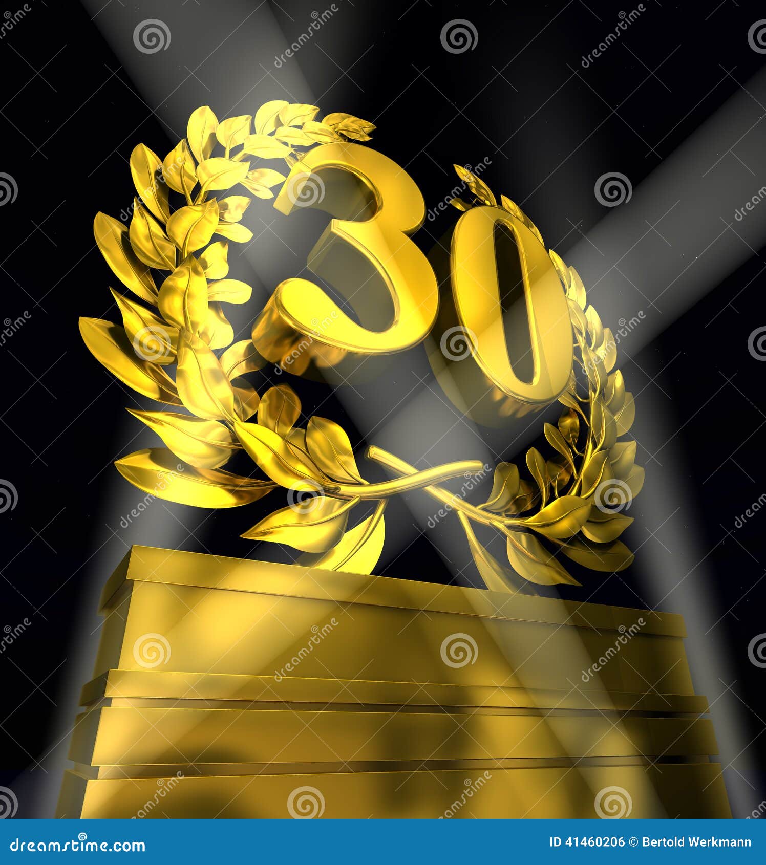 Número 30 en letras de oro stock de ilustración. Ilustración de ...
