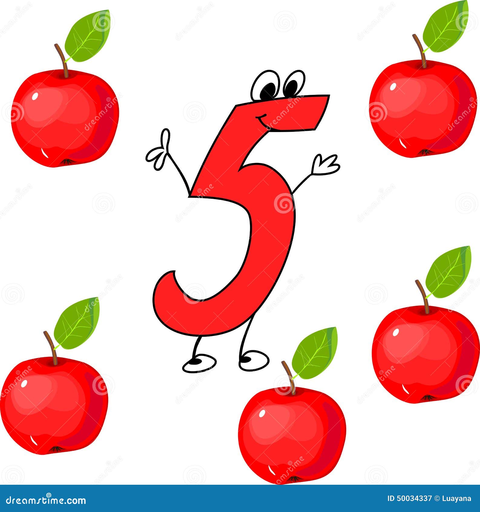 Número engraçado cinco ilustração do vetor. Ilustração de figura - 50034337