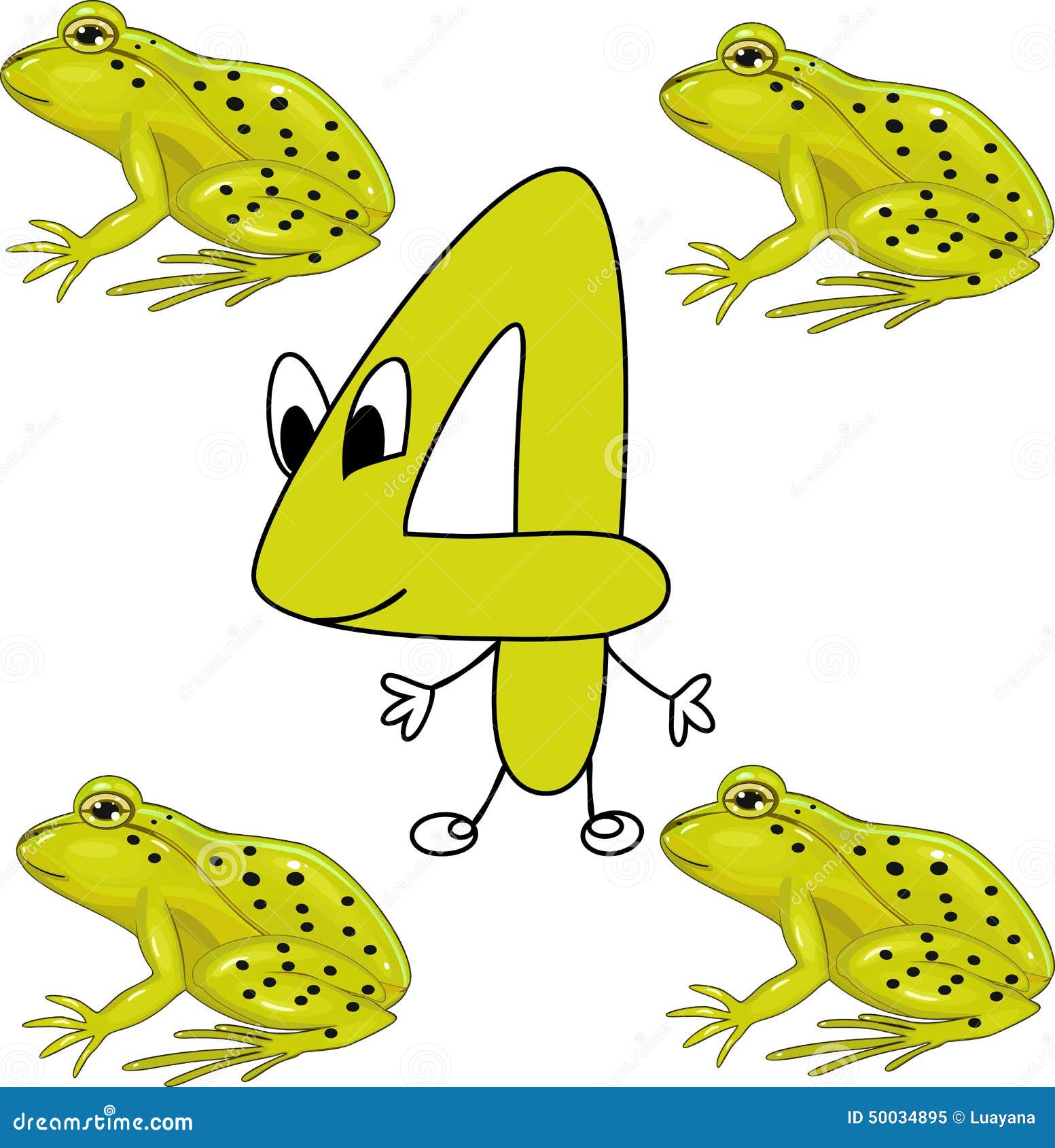 Número engraçado quatro ilustração do vetor. Ilustração de despesa ...