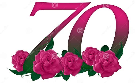 Número 70 floral ilustração stock. Ilustração de fofofo - 79141626