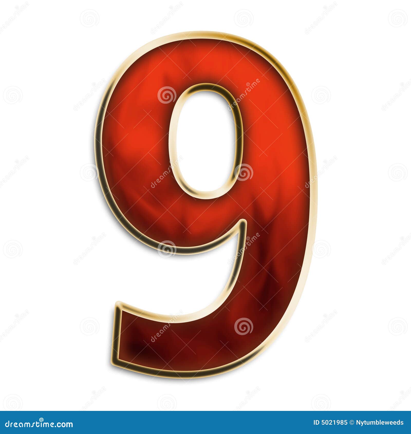 Número Nueve En Rojo Ardiente Stock de ilustración - Ilustración de ...