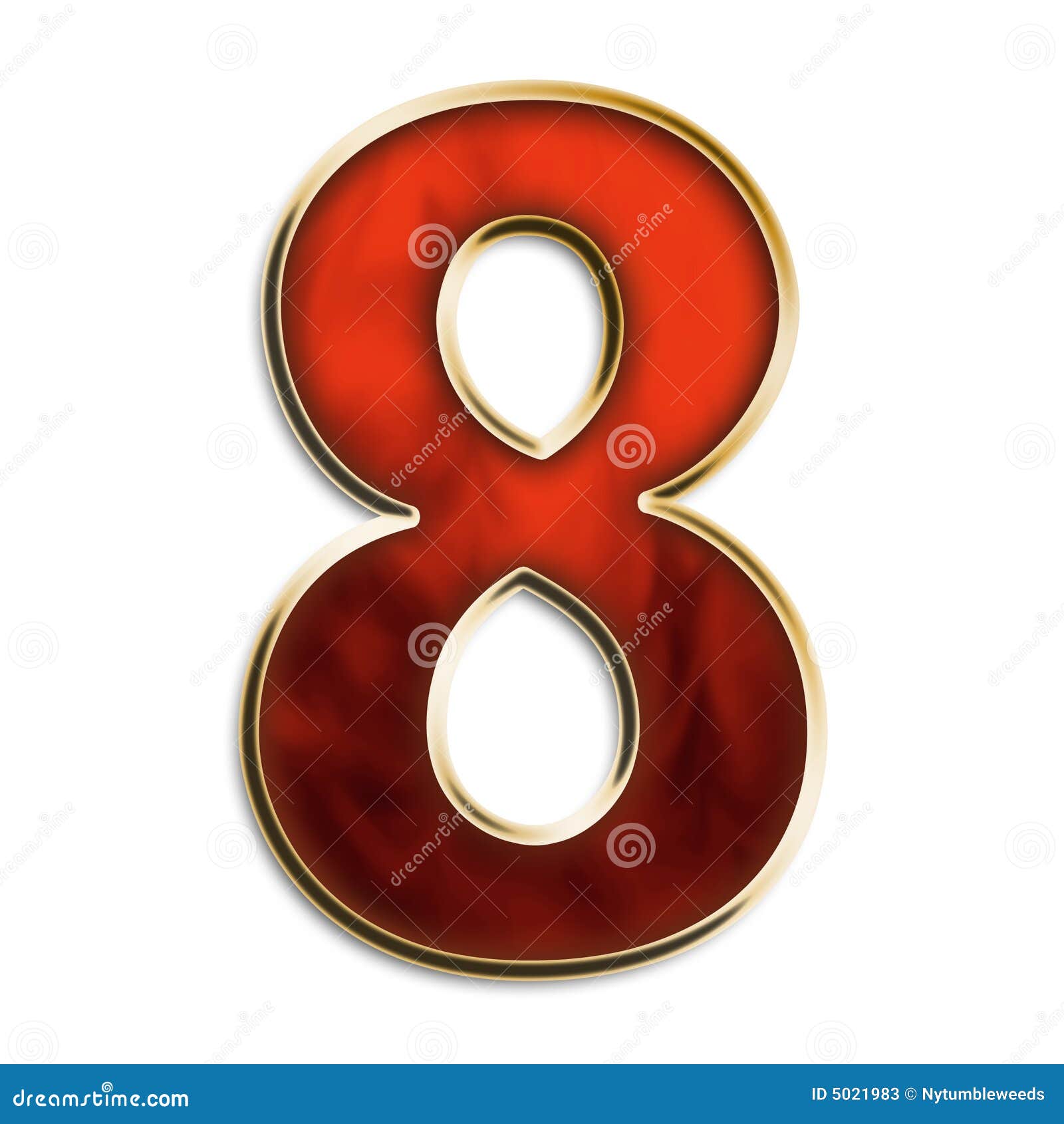 Número Ocho En Rojo Ardiente Stock de ilustración - Ilustración de ...