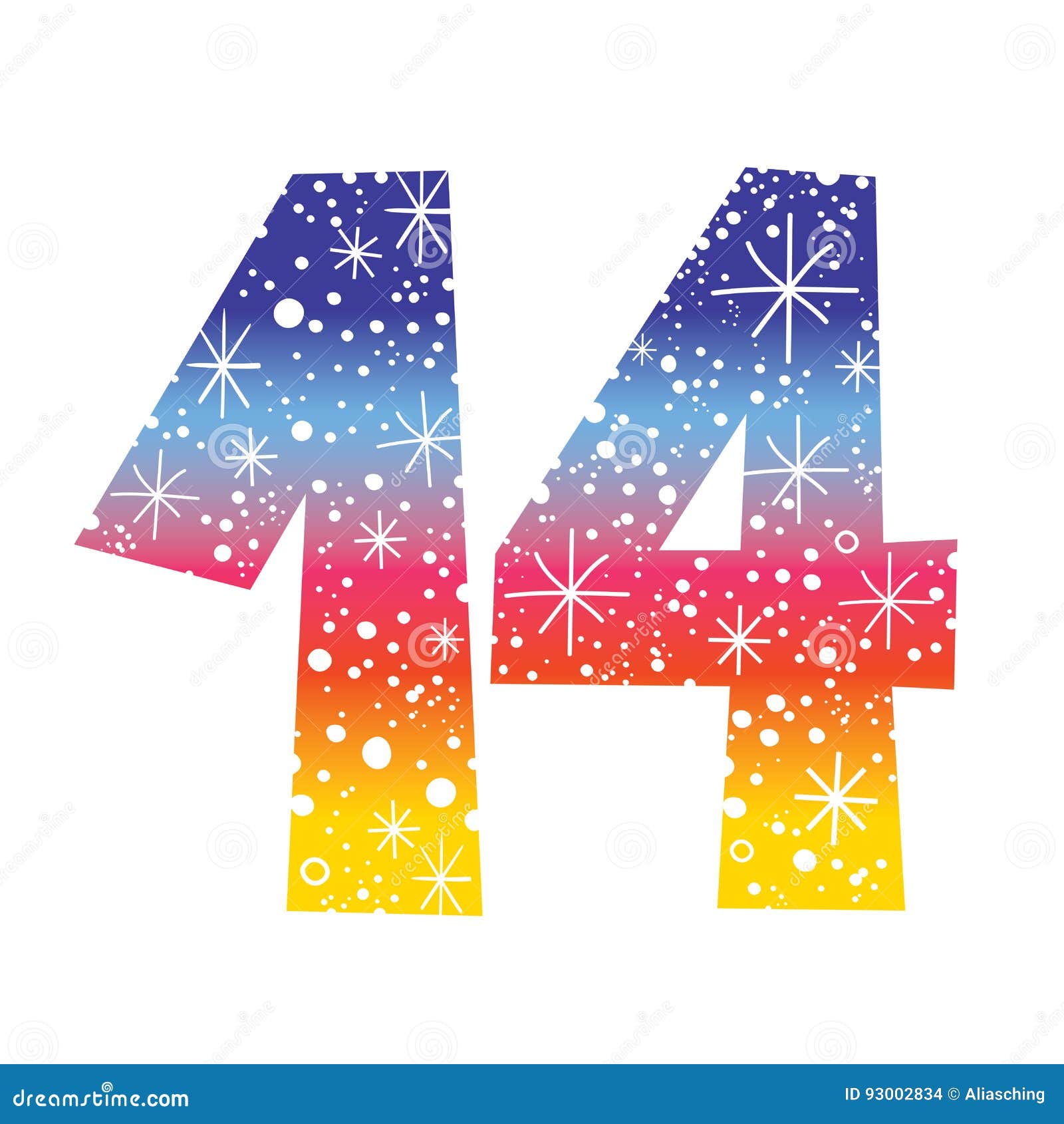 Número quatorze ilustração do vetor. Ilustração de adolescente - 93002834