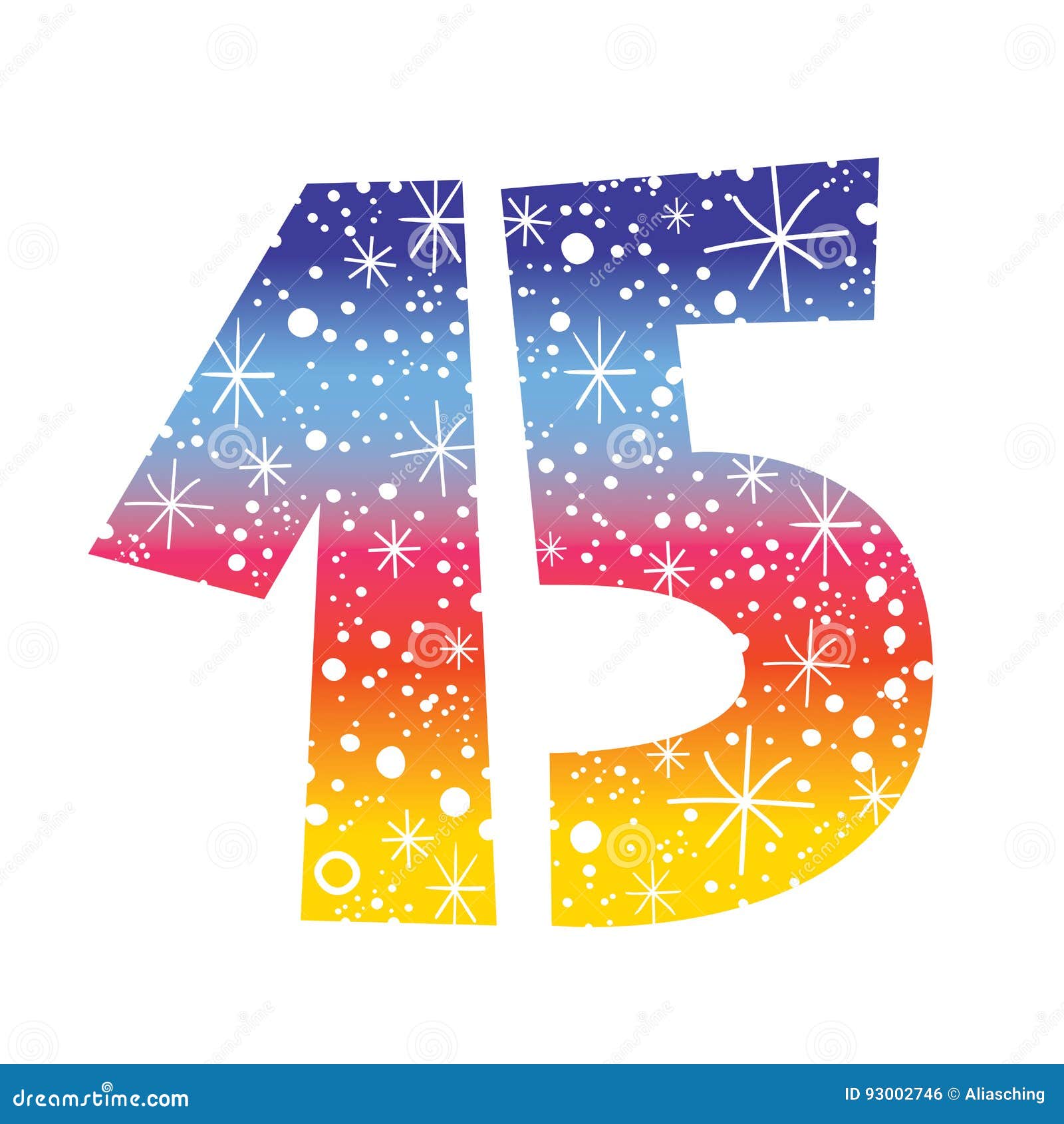 Número quince ilustración del vector. Ilustración de elemento - 93002746