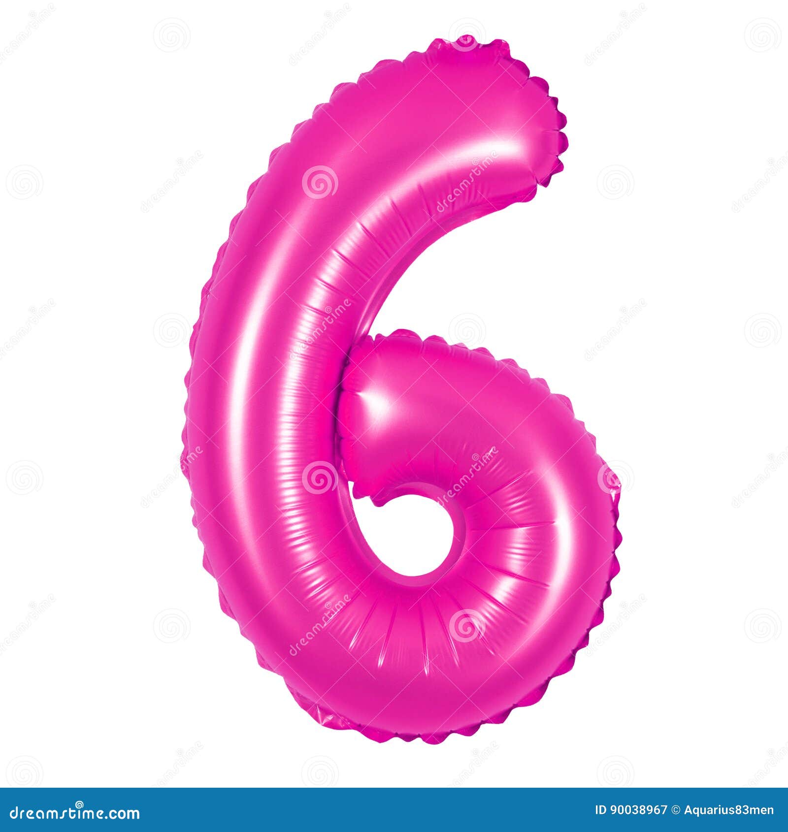 Número 6 Seis De Rosa De Los Globos Imagen de archivo - Imagen de ...