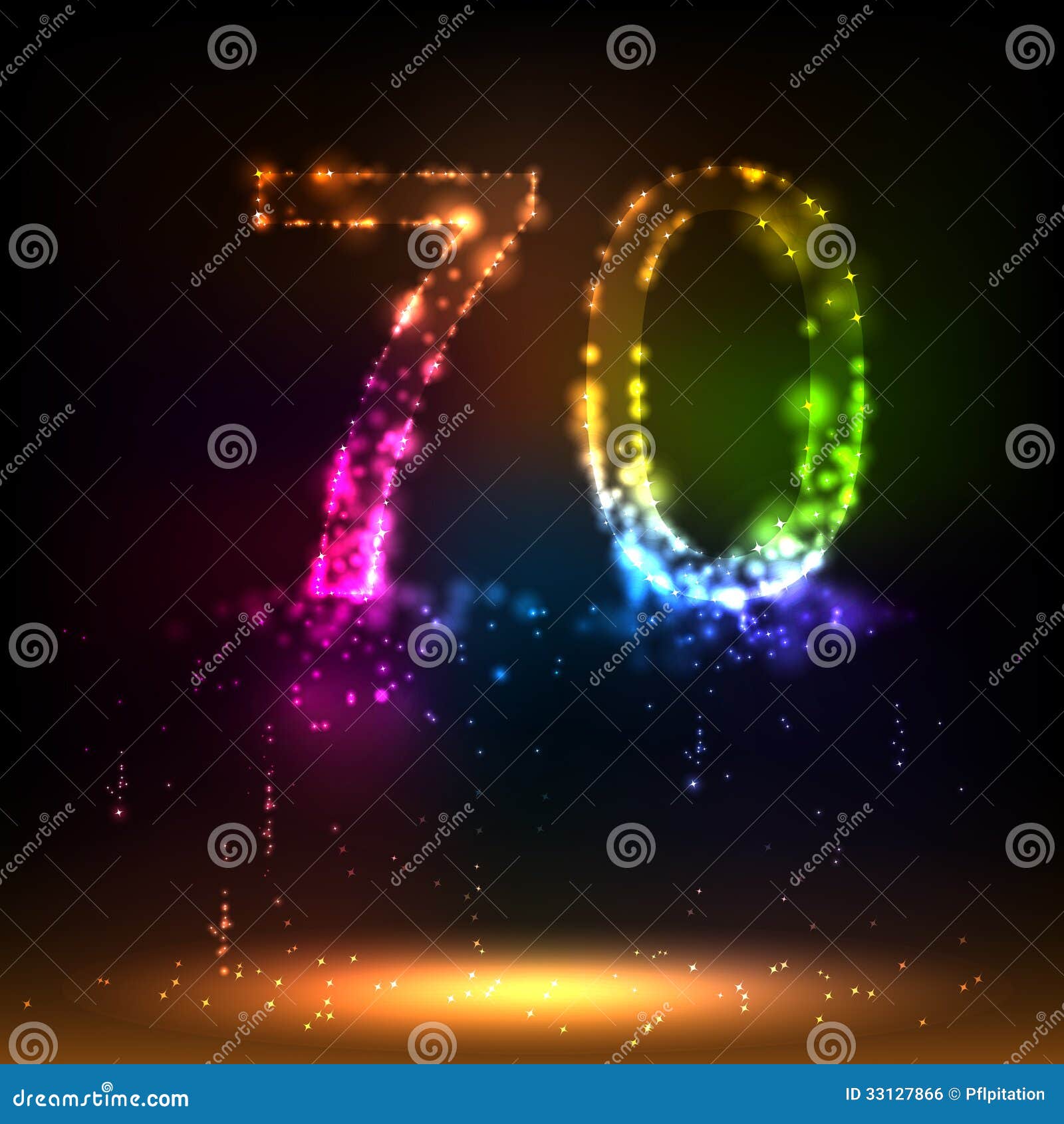 Número setenta ilustración del vector. Ilustración de brillos - 33127866
