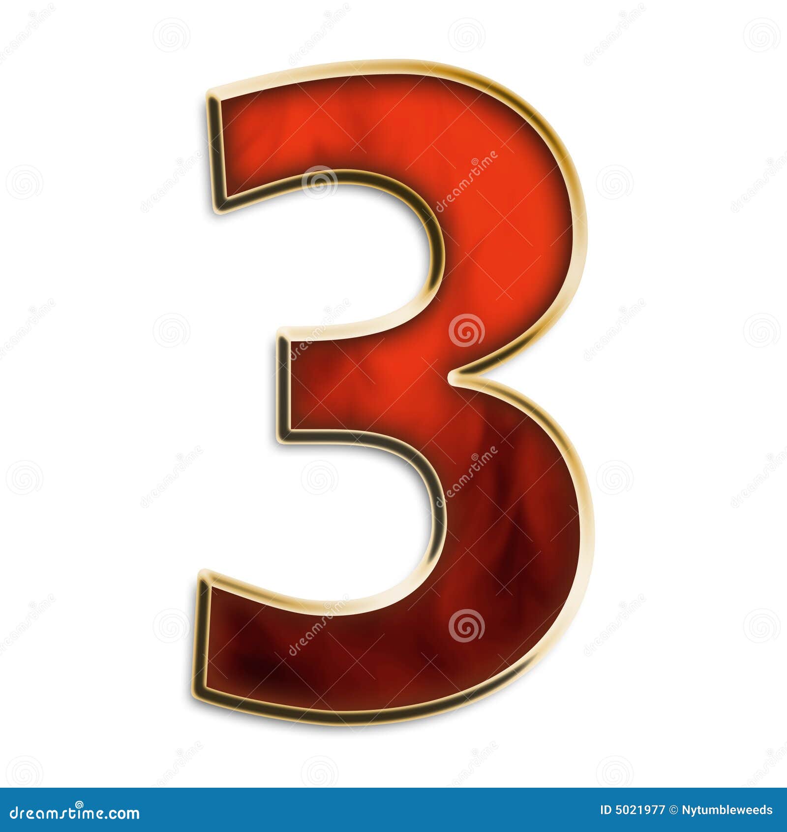 Número Tres En Rojo Ardiente Stock de ilustración - Ilustración de ...