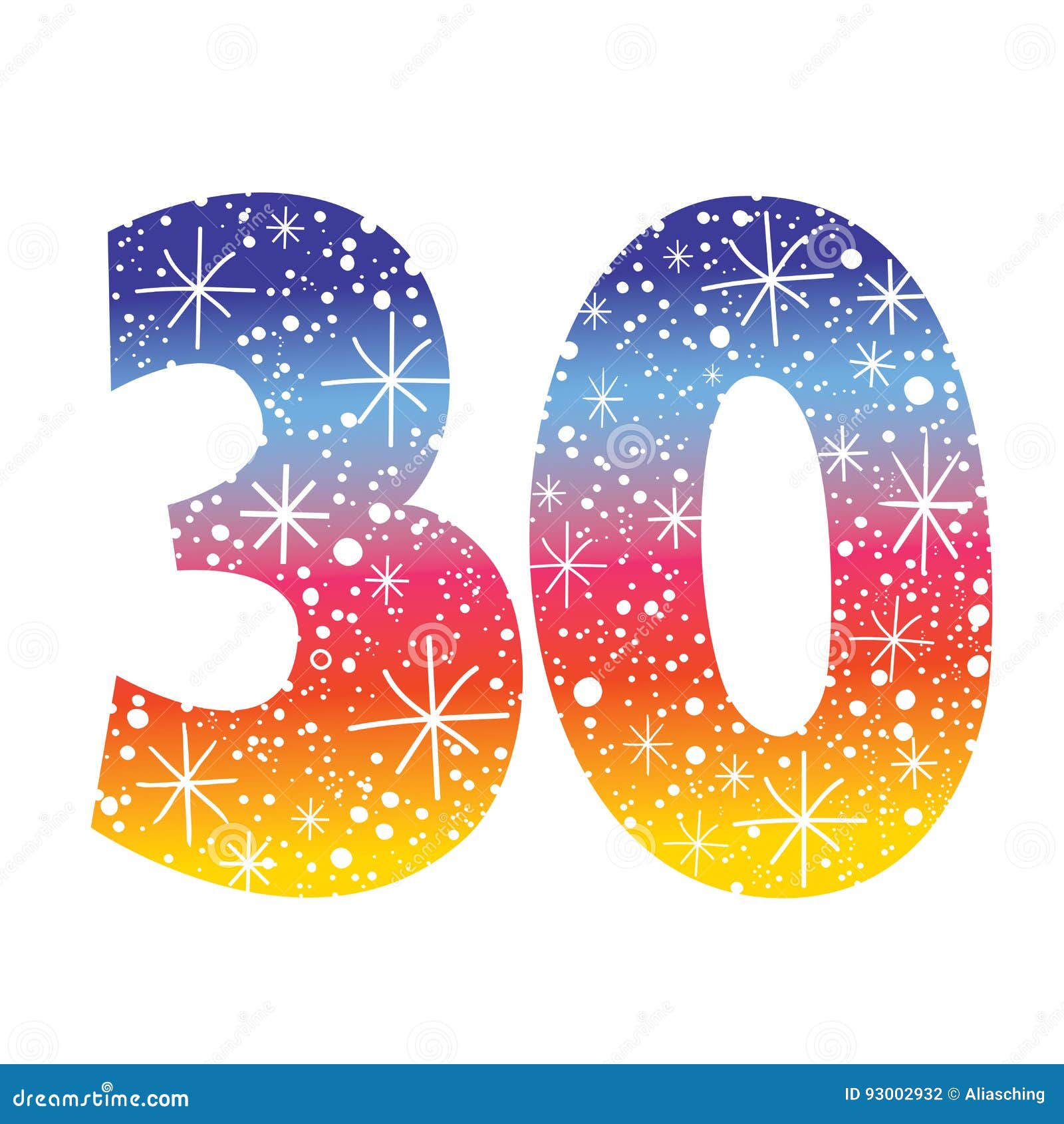 Número trinta ilustração do vetor. Ilustração de neve - 93002932