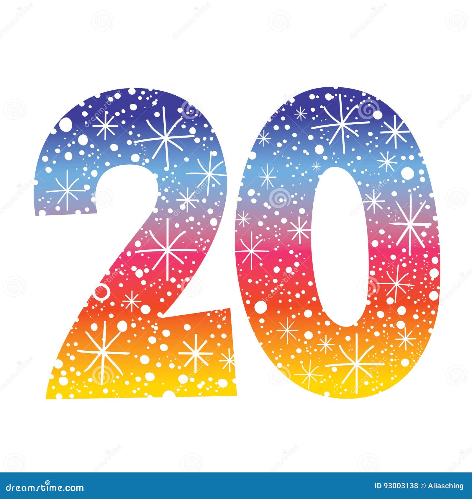 Número vinte ilustração do vetor. Ilustração de neve - 93003138