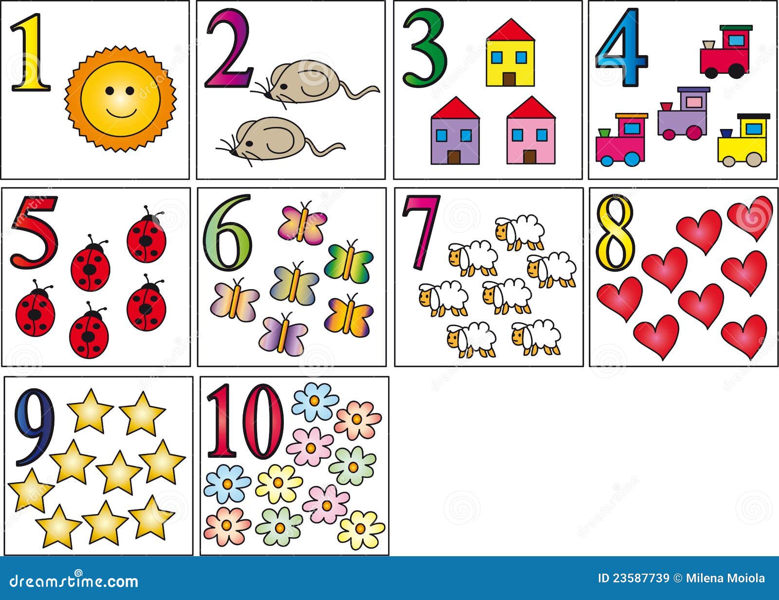 Números stock de ilustración. Ilustración de flor, escuela - 23587739