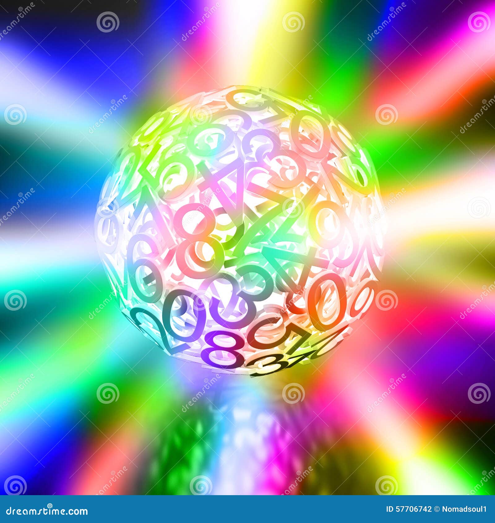 Números Al Azar Que Forman Una Esfera Stock de ilustración ...