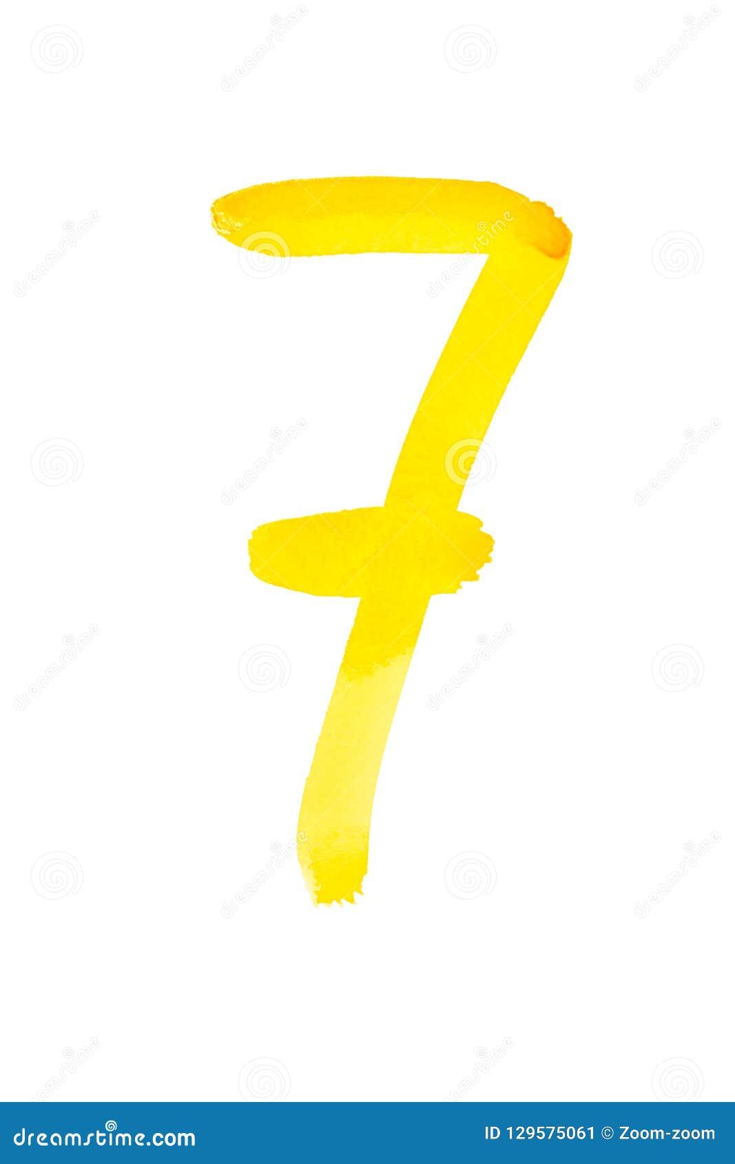 Números Amarillos De La Acuarela Imagen de archivo - Imagen de tipo ...