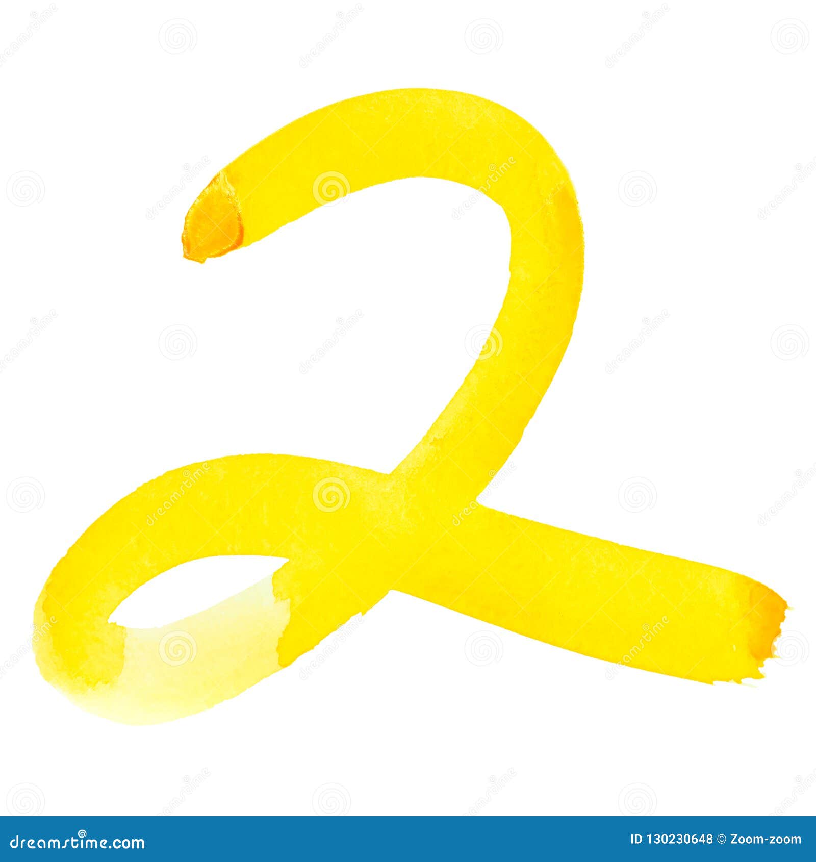 Números Amarillos De La Acuarela Foto de archivo - Imagen de escritura ...