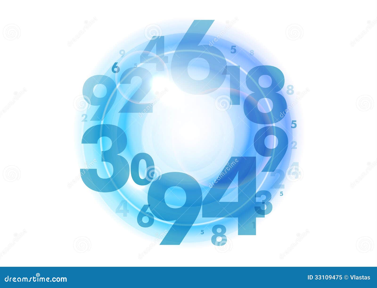 Números azules ilustración del vector. Ilustración de redondo - 33109475