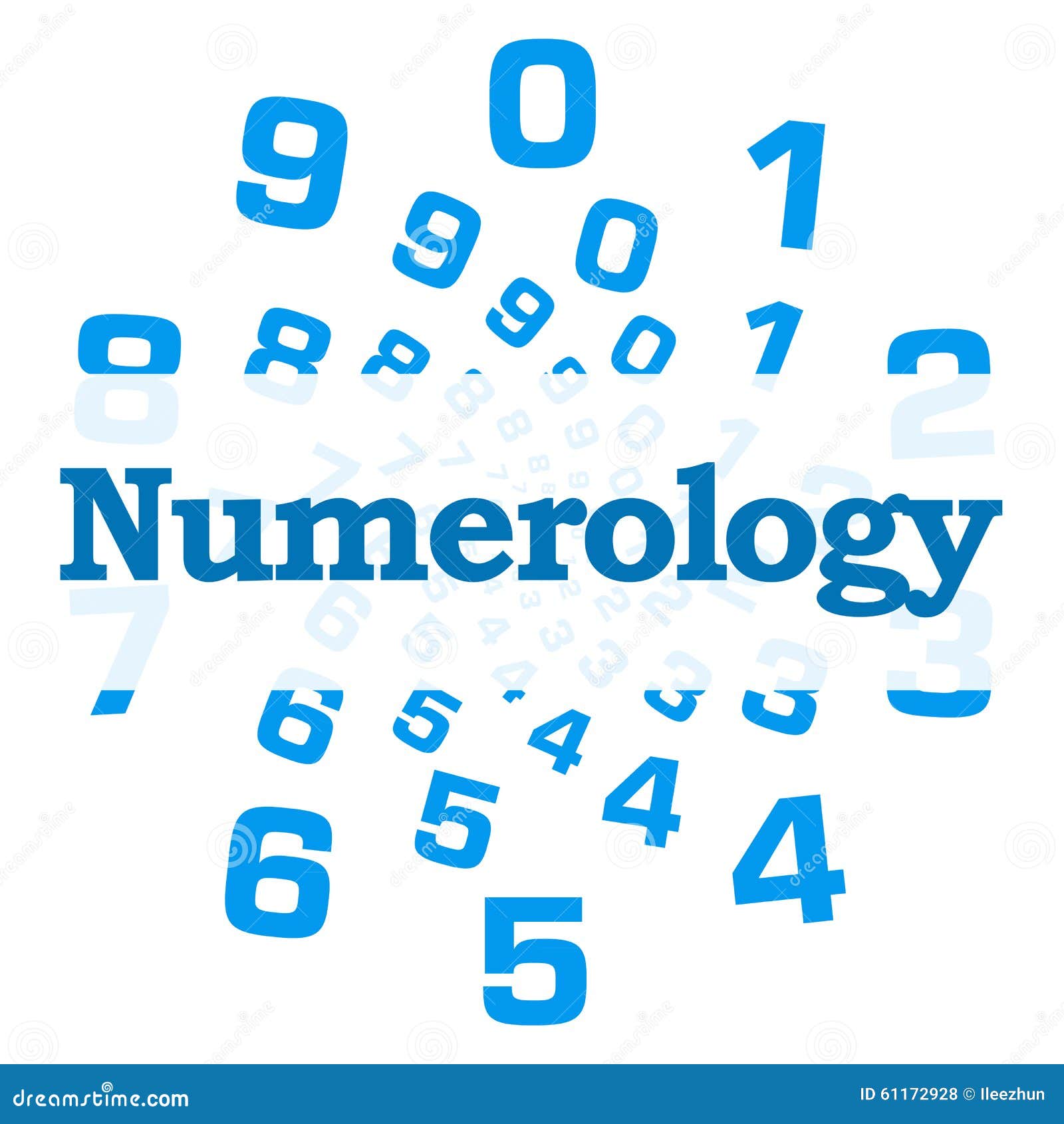 Números Azules Del Numerology Circulares Stock de ilustración ...