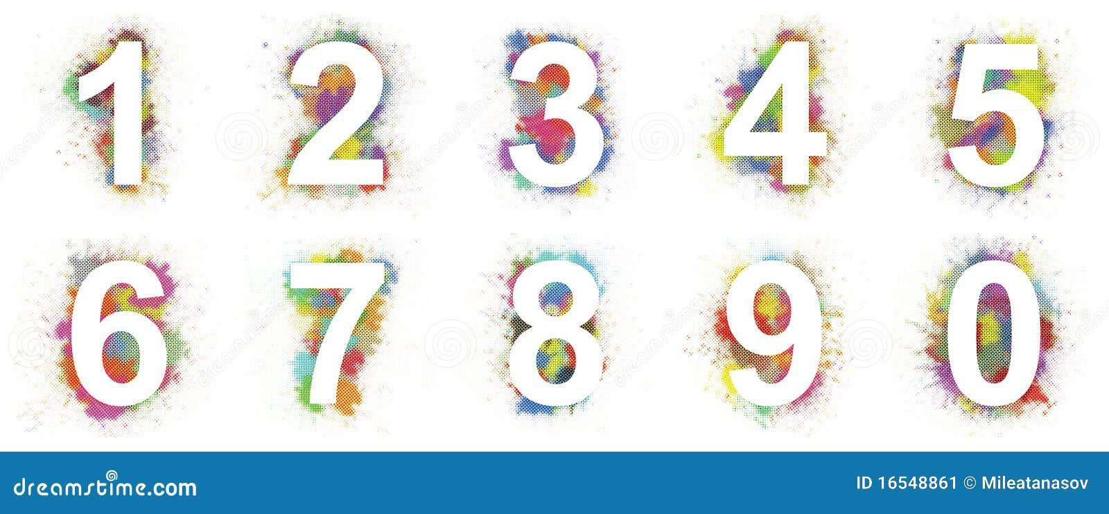 Números coloridos ilustração stock. Ilustração de ponto - 16548861