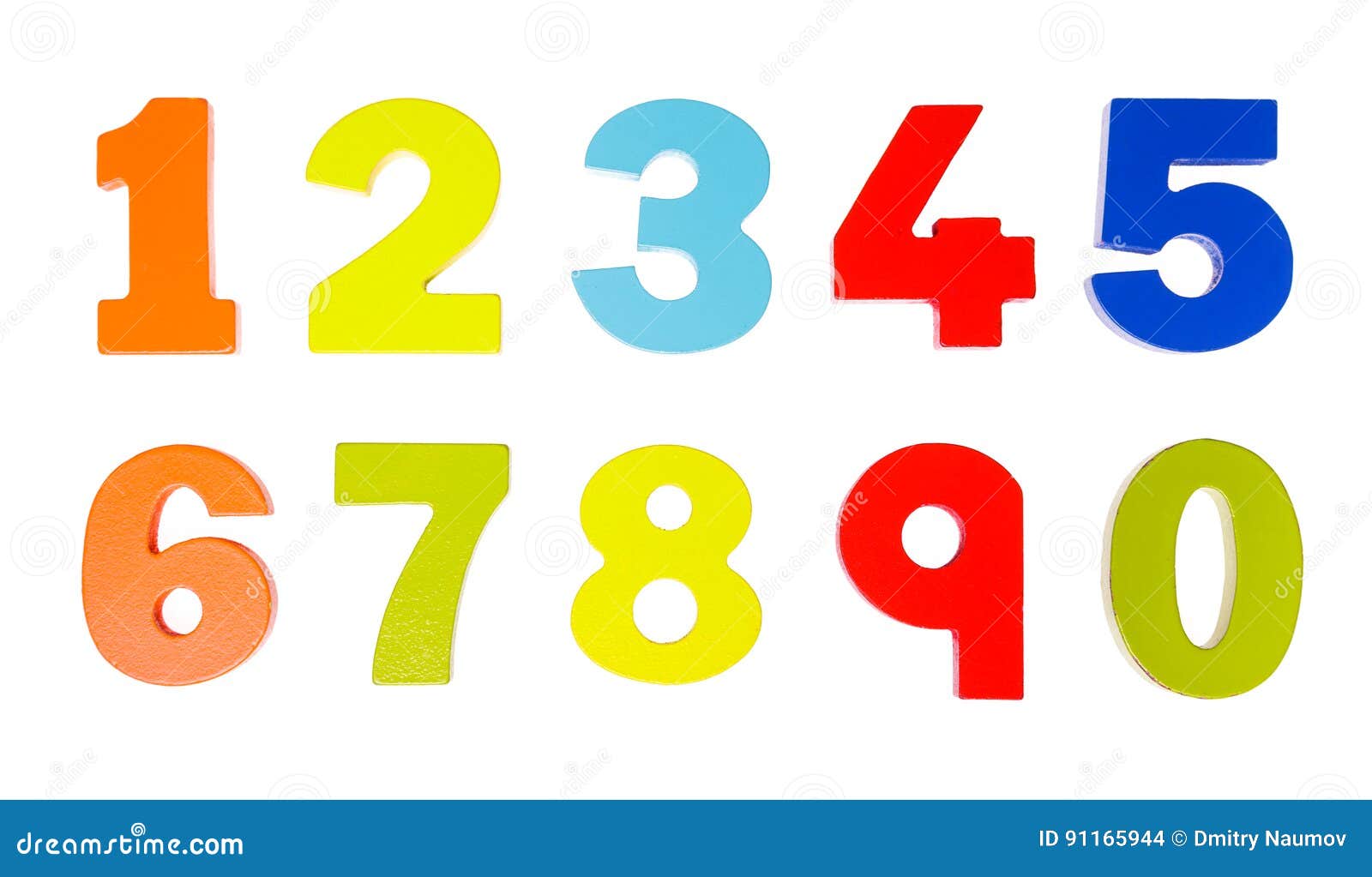Números Coloridos De Madera En Blanco Foto de archivo - Imagen de ...