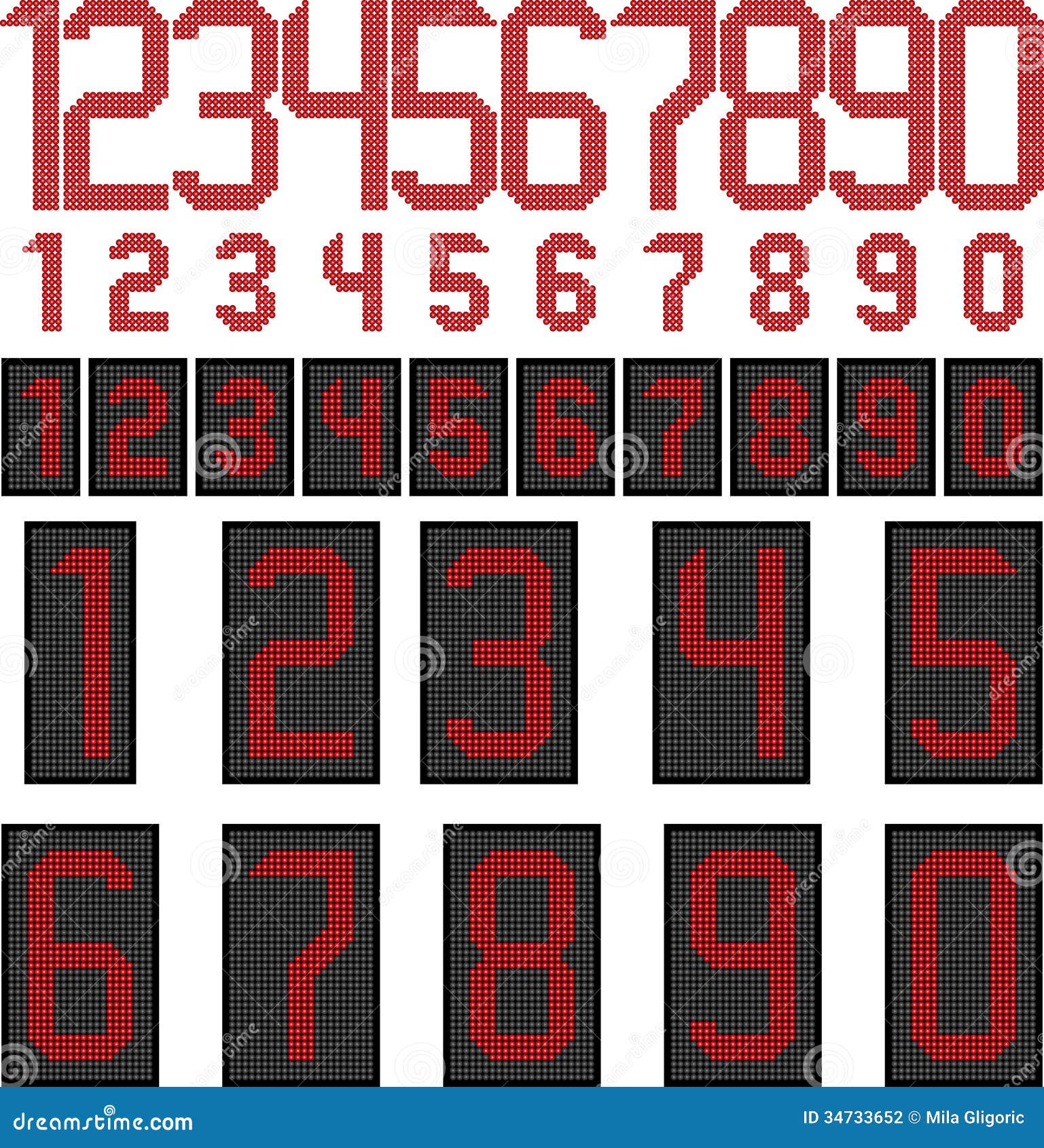 Números de la pantalla LED ilustración del vector. Ilustración de ...