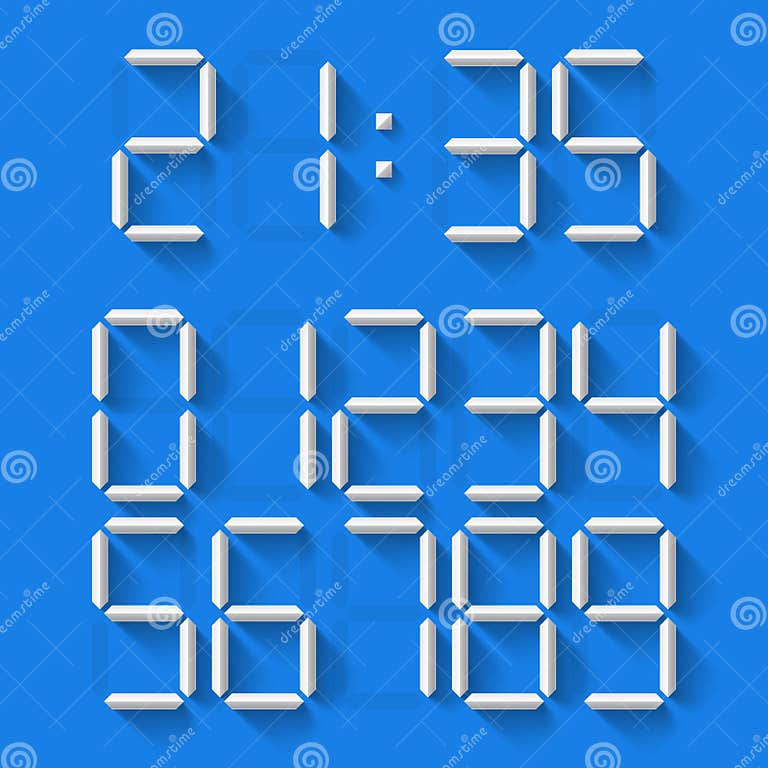 Números De Reloj De Digitaces Ilustración del Vector - Ilustración de ...