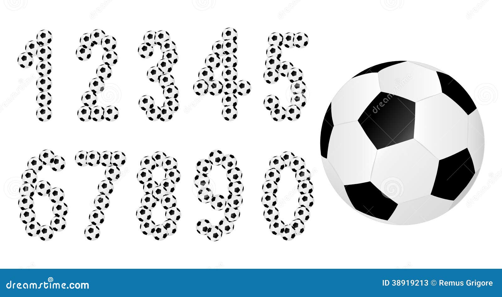 Números del fútbol ilustración del vector. Ilustración de deporte ...